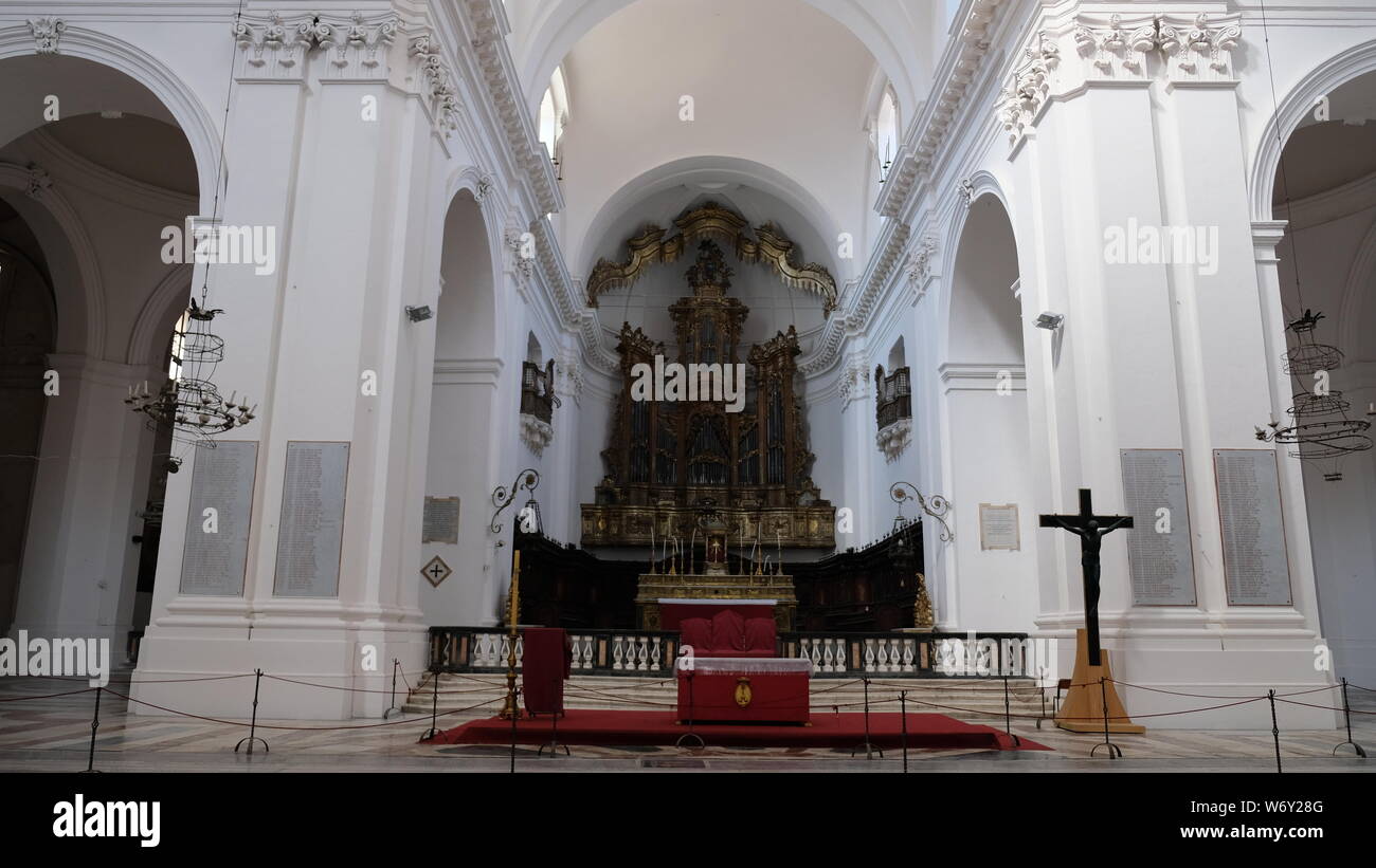 Catania, Sicily. This is the overwhelming altar of the St. Nicholas ...