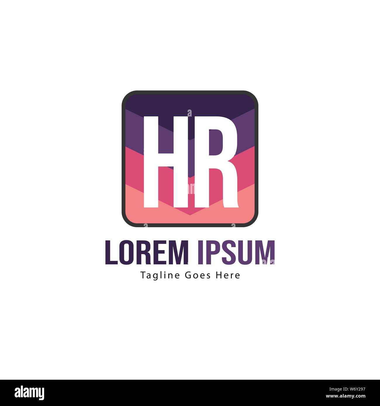 Initial HR logo template with modern frame. Minimalist HR letter logo ...