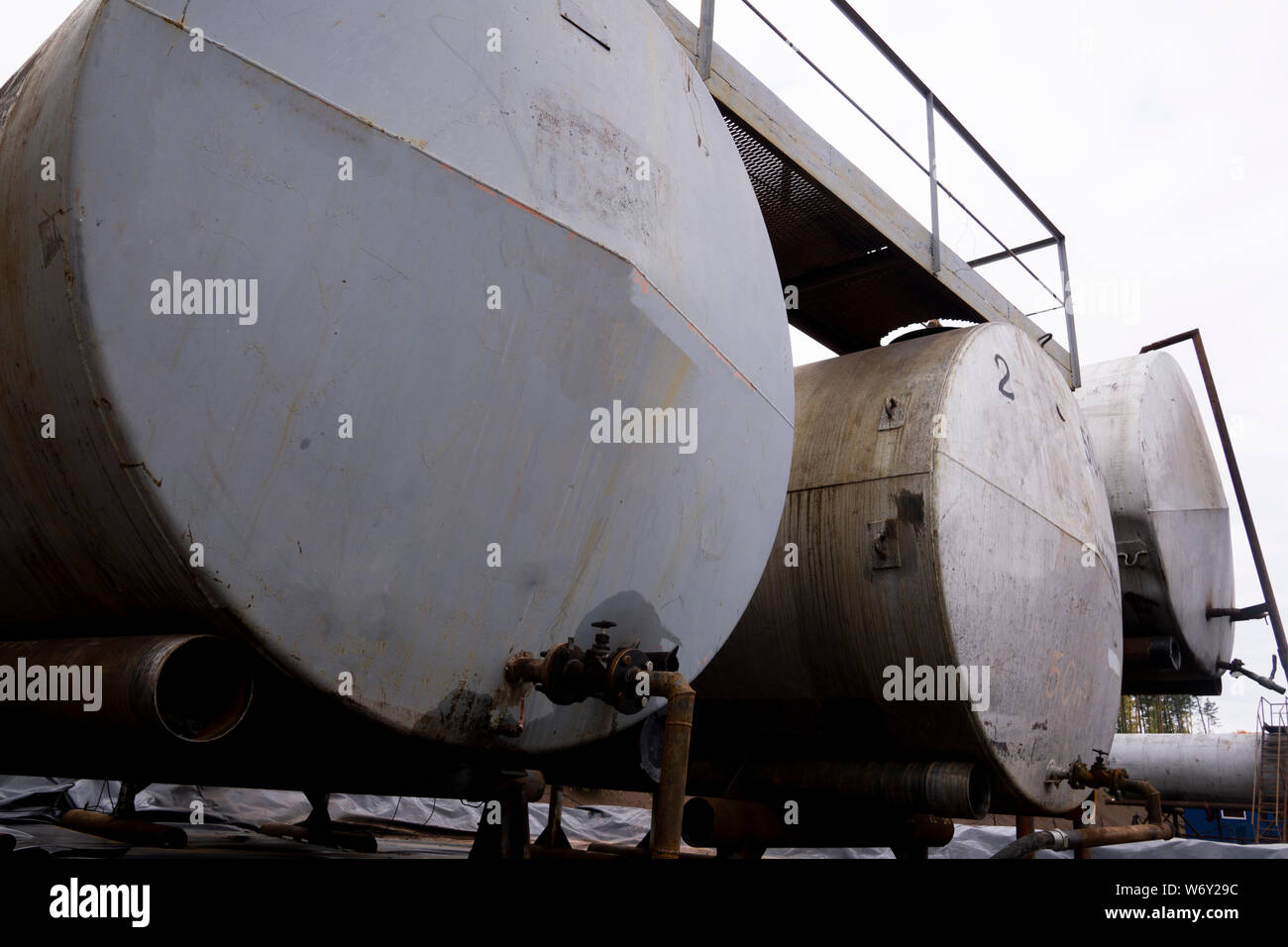 Oil industry. Oil Storage Tanks for petroleum products at the refinery ...