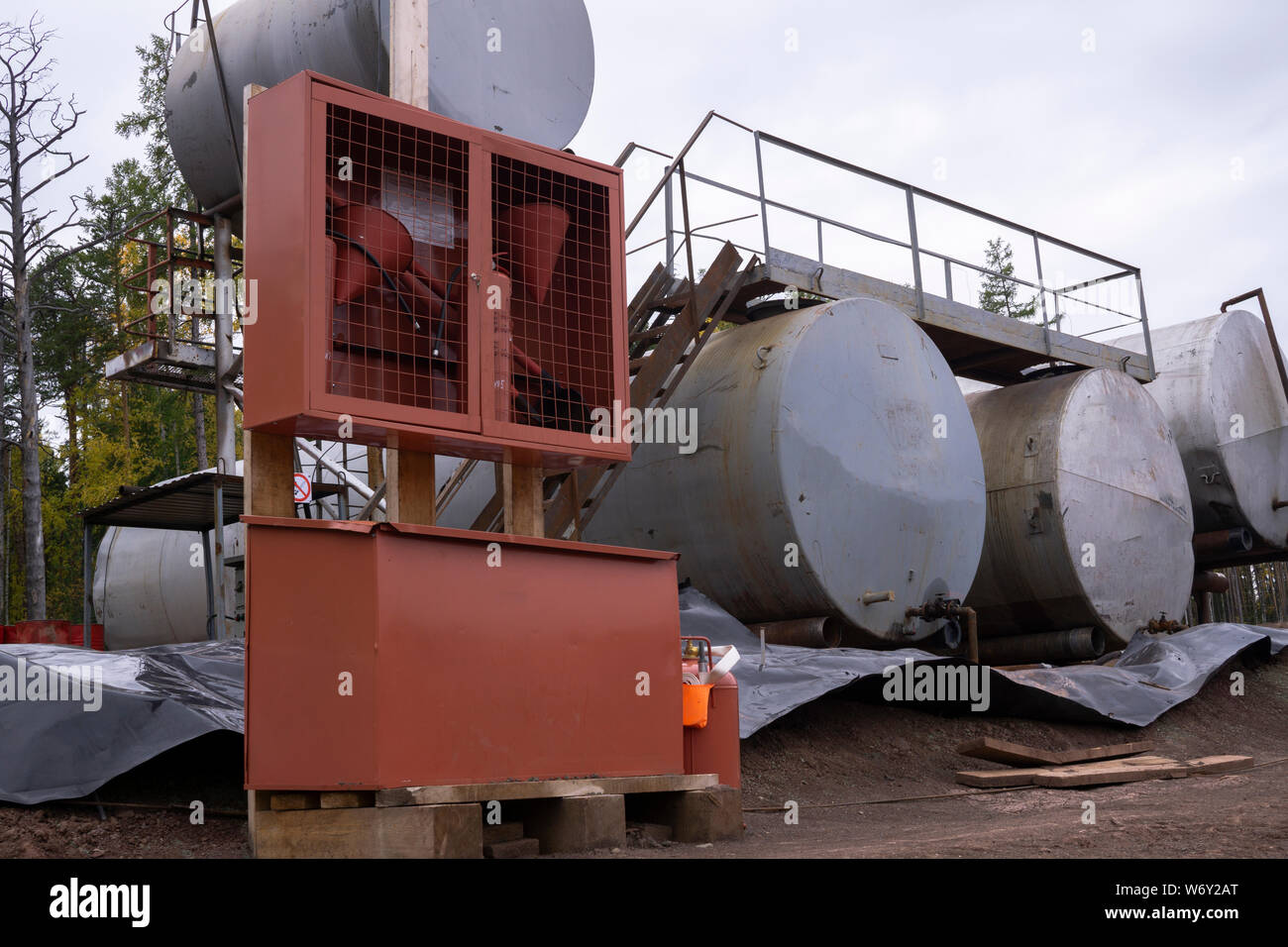 Oil industry. Oil Storage Tanks for petroleum products at the refinery ...