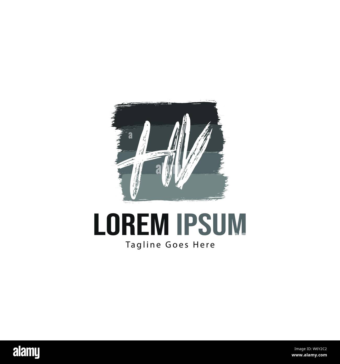 Initial HV logo template with modern frame. Minimalist HV letter logo vector illustration design ...
