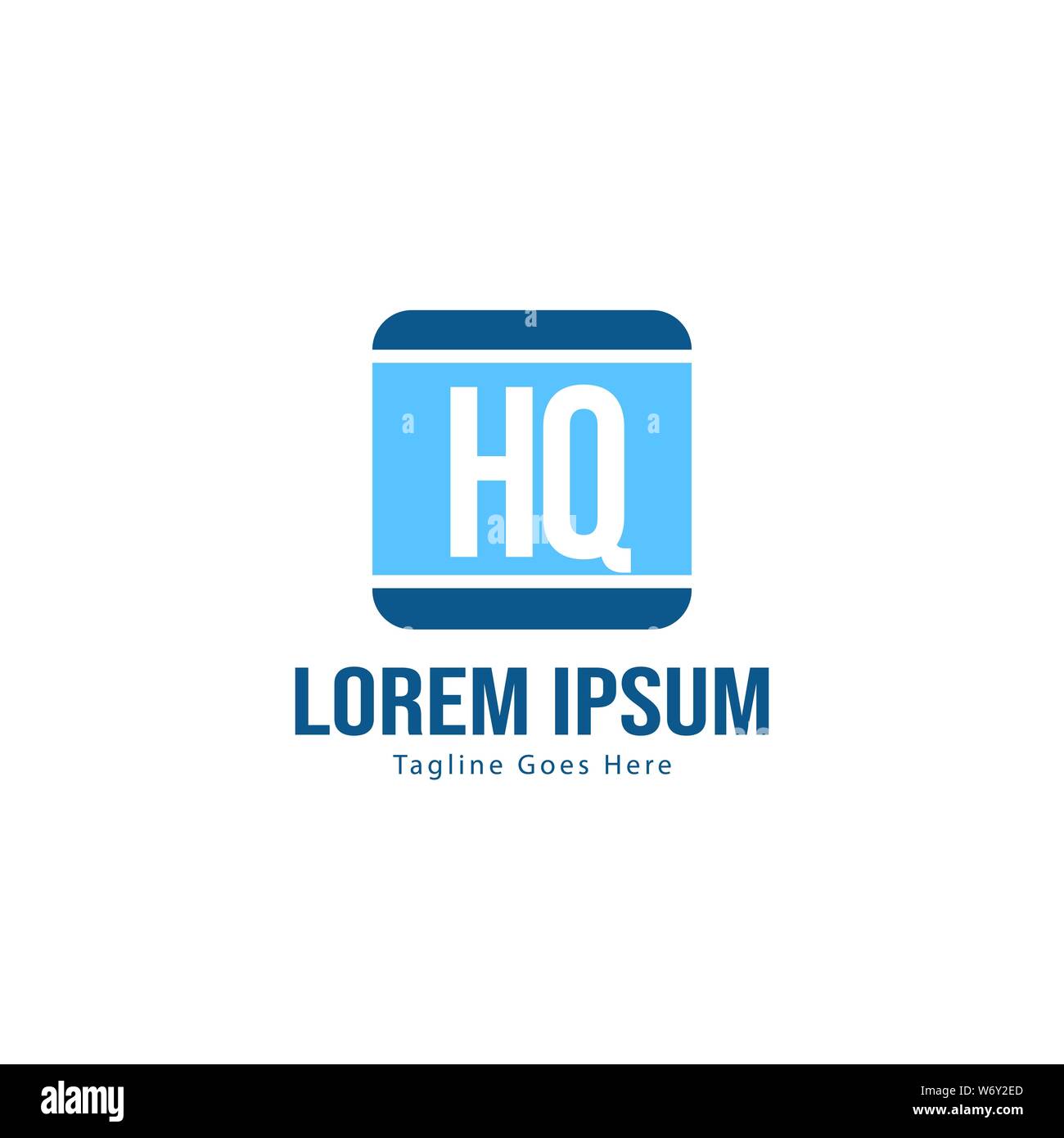 Initial HQ logo template with modern frame. Minimalist HQ letter logo ...
