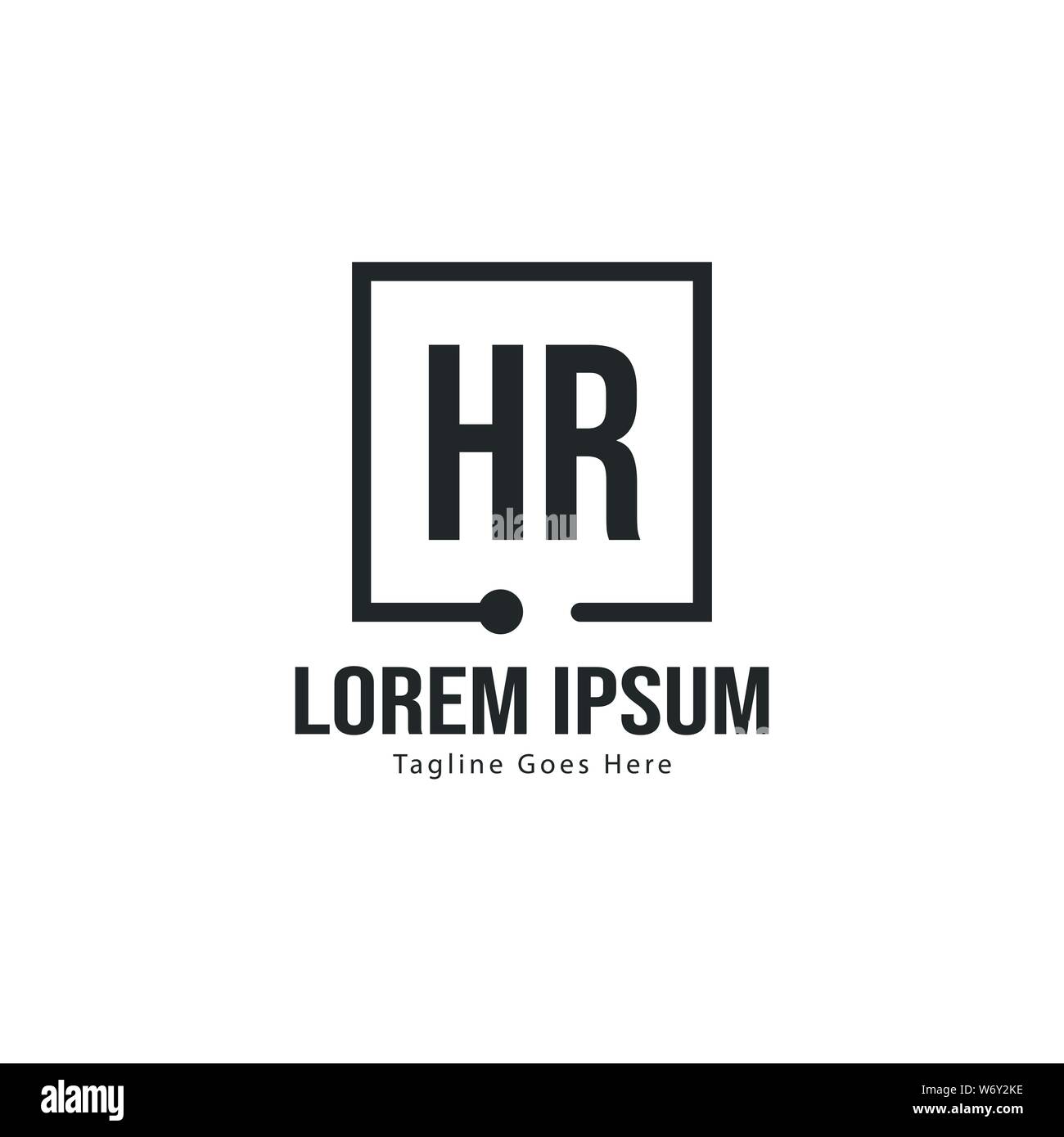 Initial HR logo template with modern frame. Minimalist HR letter logo ...