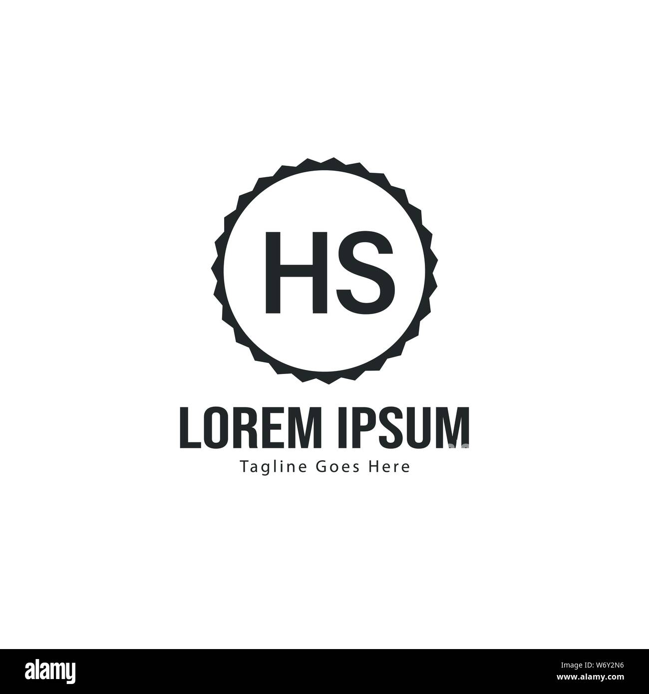 Initial HS logo template with modern frame. Minimalist HS letter logo ...