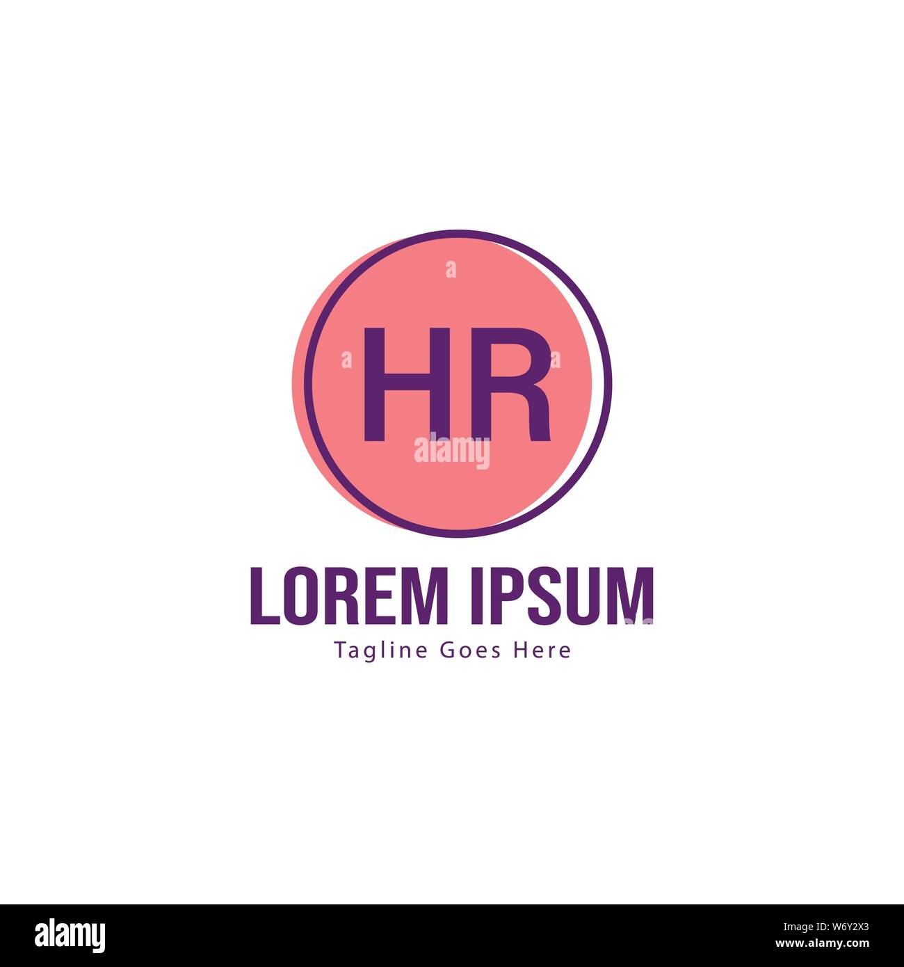 Initial HR logo template with modern frame. Minimalist HR letter logo ...