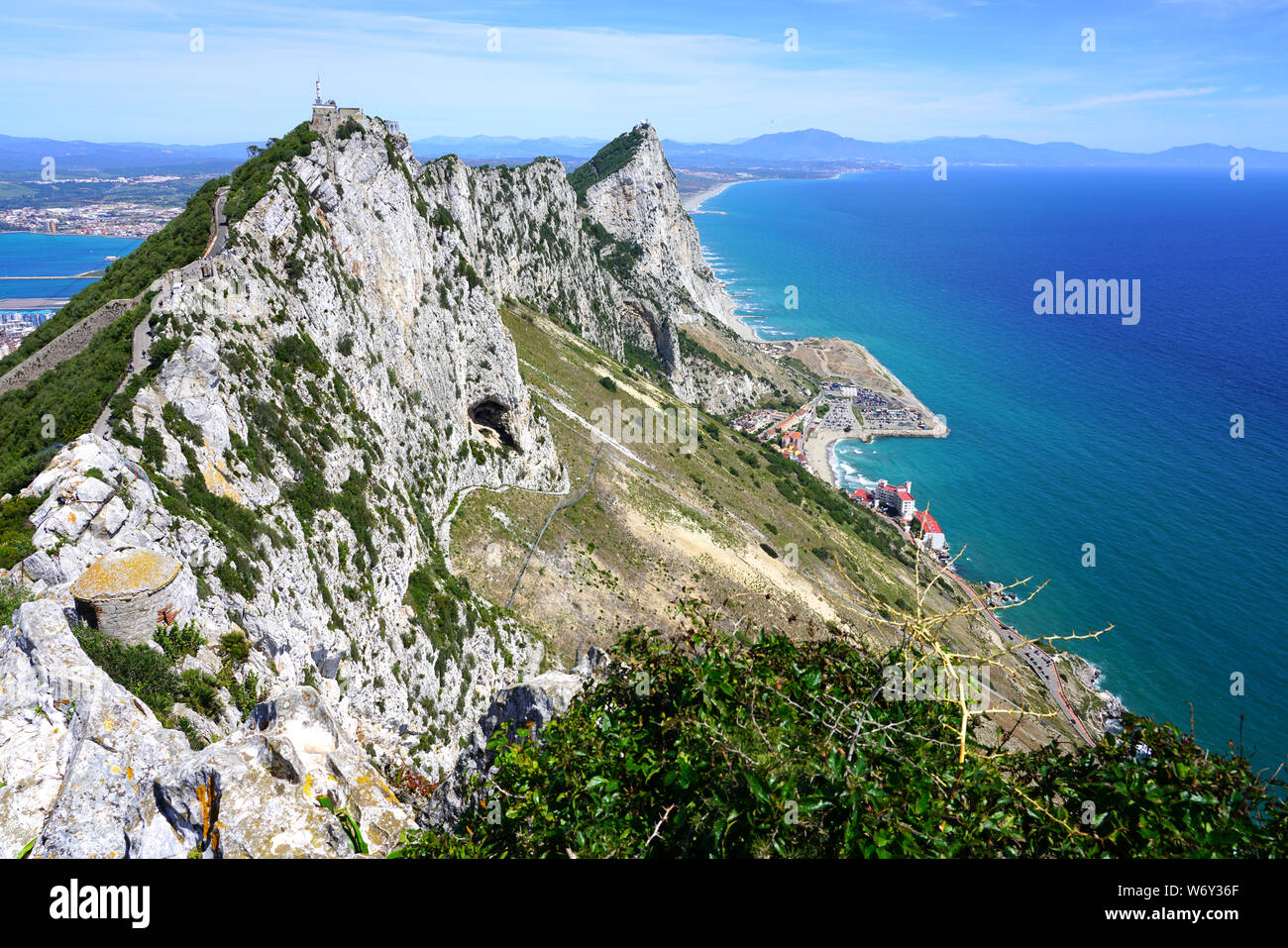 View of the Rock of Gibraltar, a British Overseas Territory on the ...