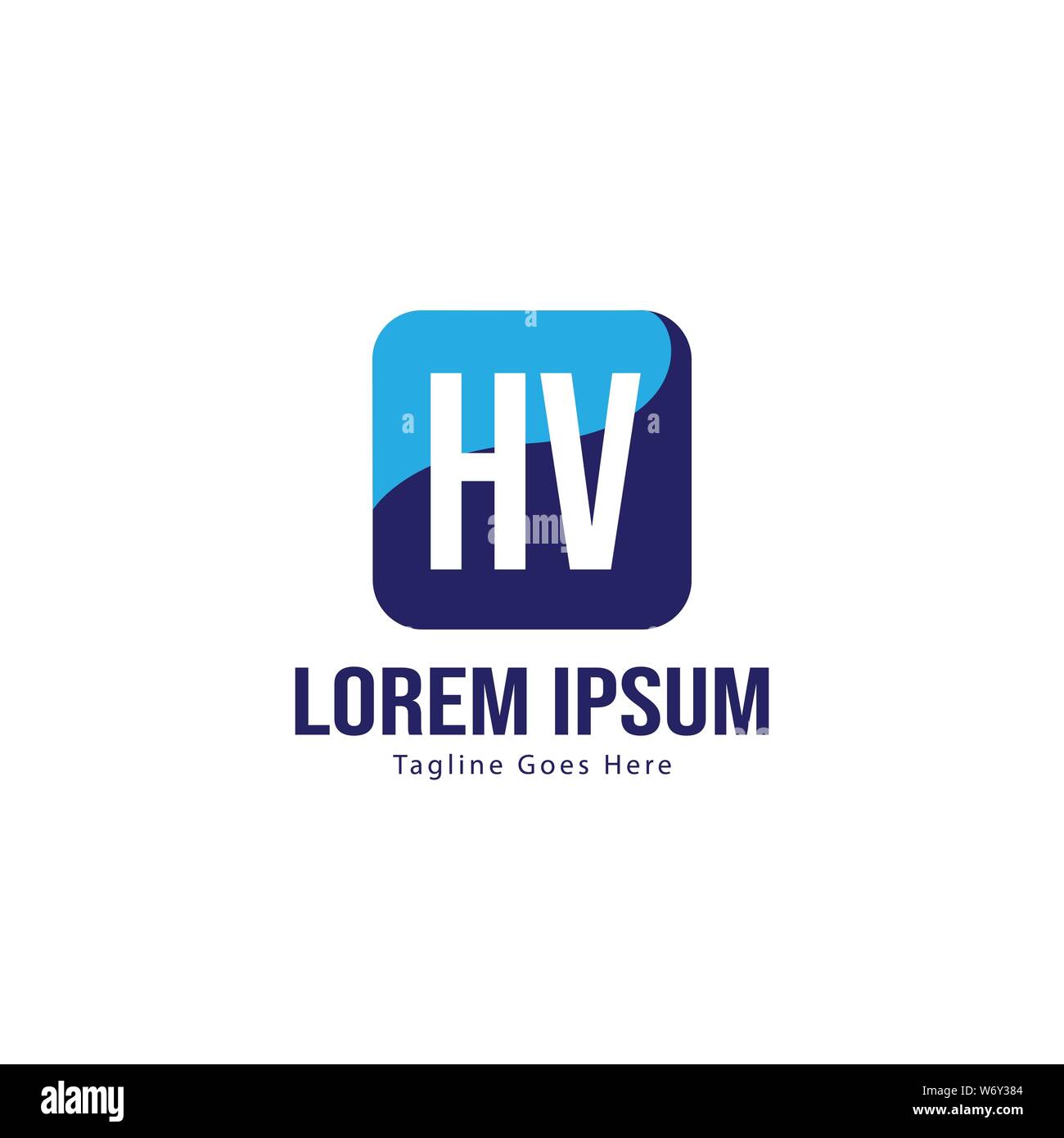 Initial HV logo template with modern frame. Minimalist HV letter logo ...