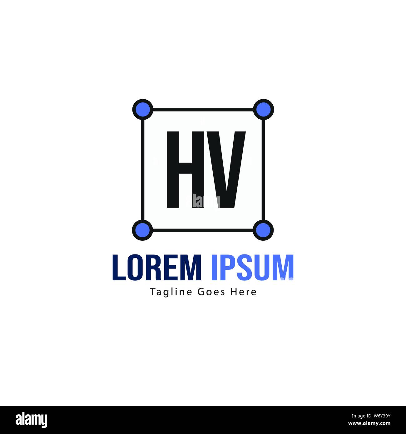 Initial HV logo template with modern frame. Minimalist HV letter logo vector illustration design ...