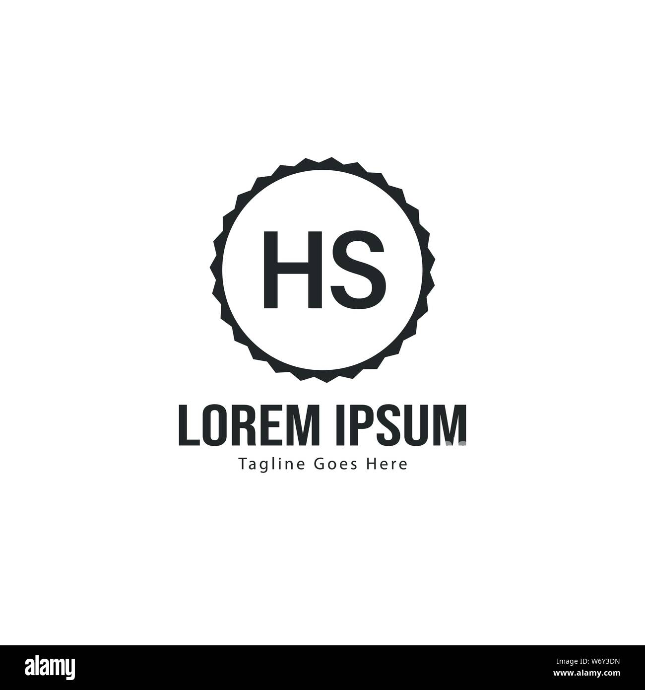 Initial HS logo template with modern frame. Minimalist HS letter logo ...