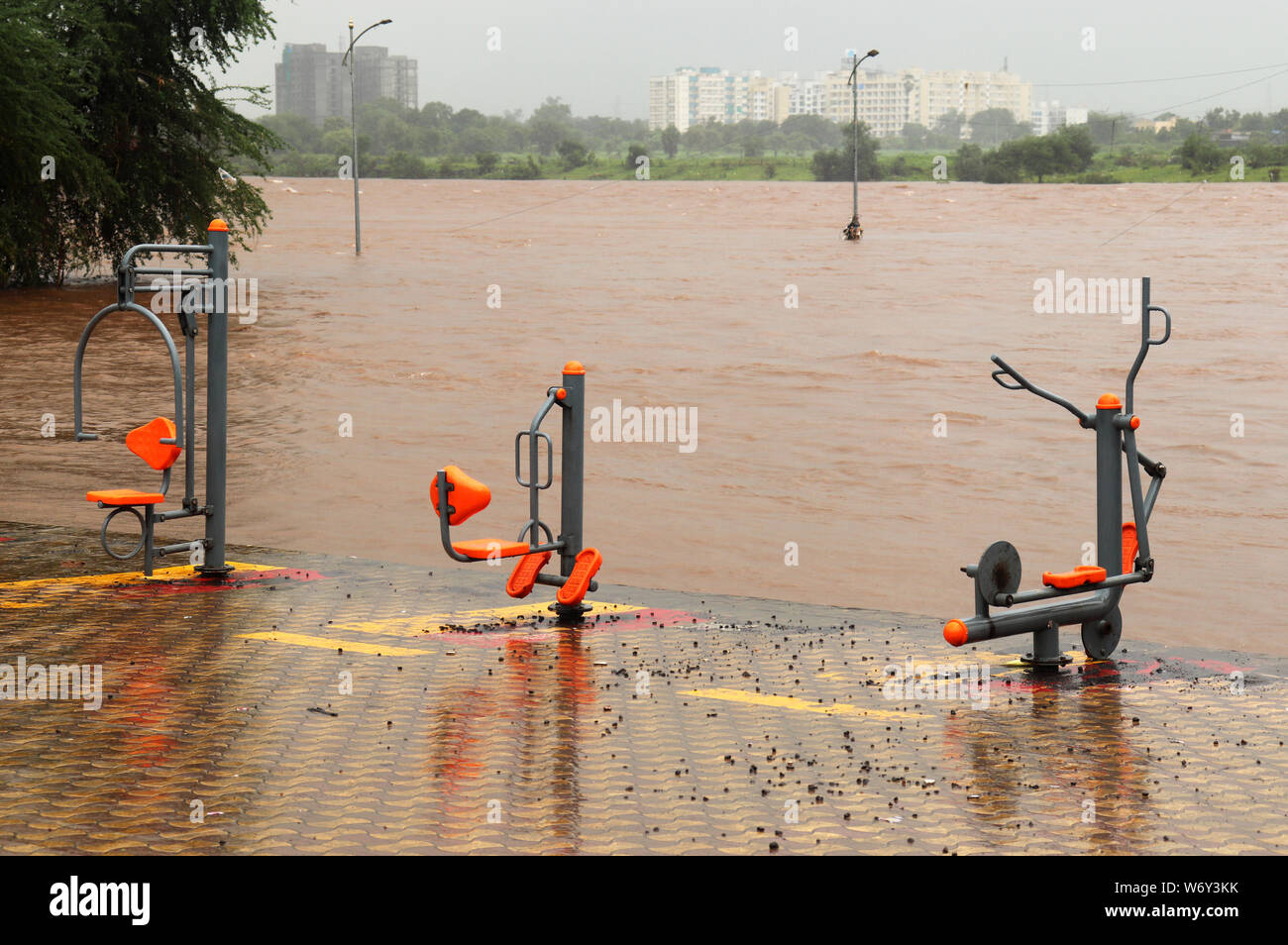 Badlapur River water overflow Stock Photo - Alamy