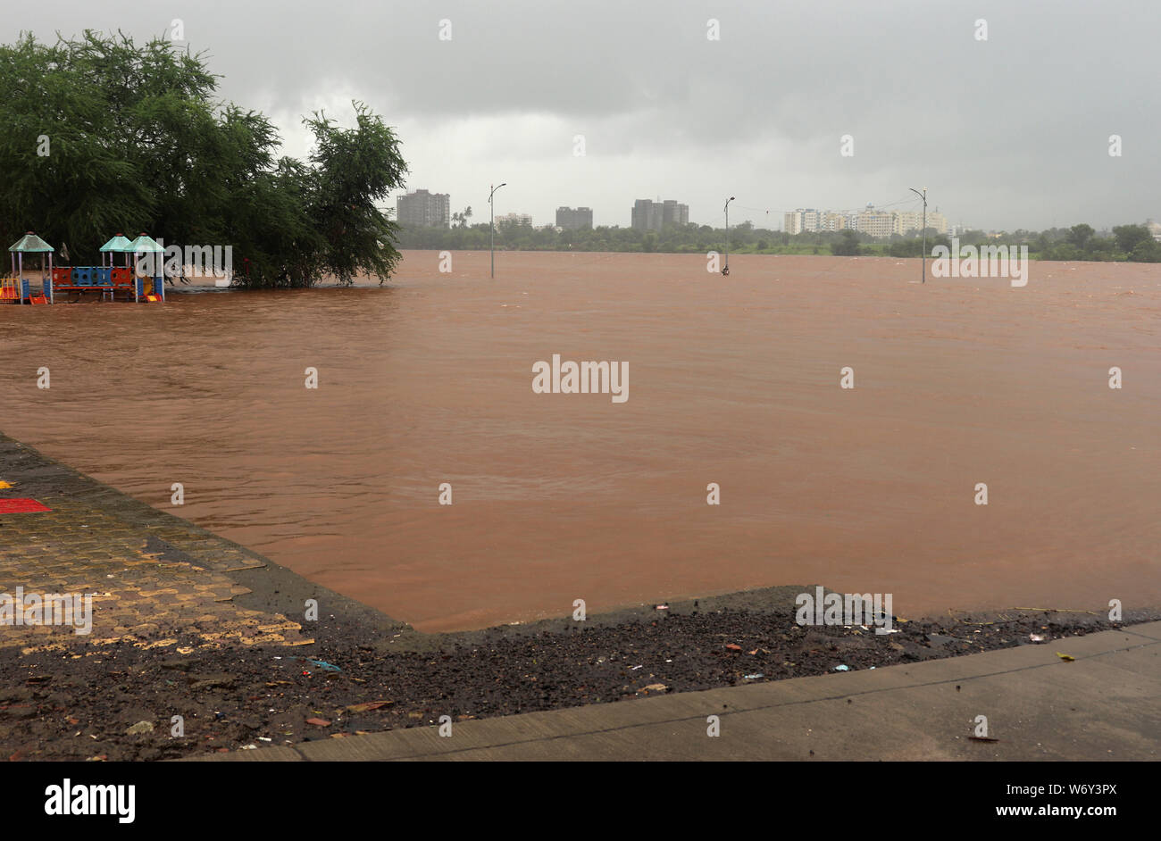 Badlapur River water overflow Stock Photo - Alamy