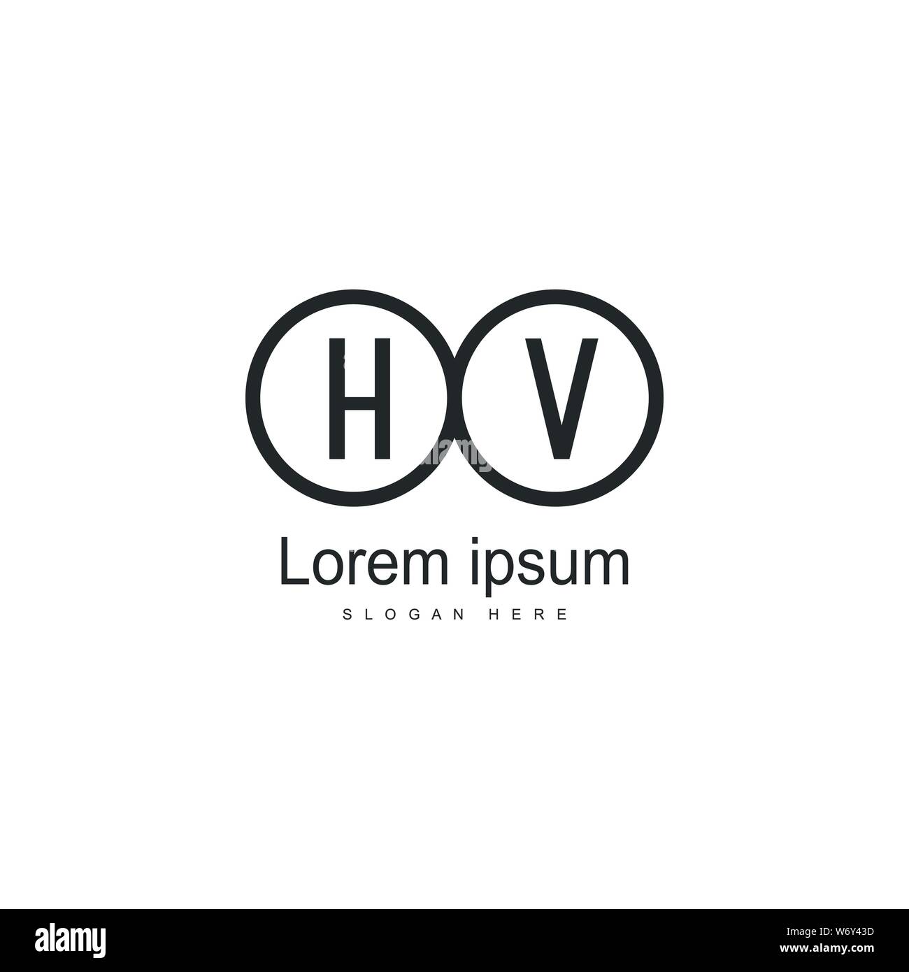 Initial HV logo template with modern frame. Minimalist HV letter logo vector illustration design ...