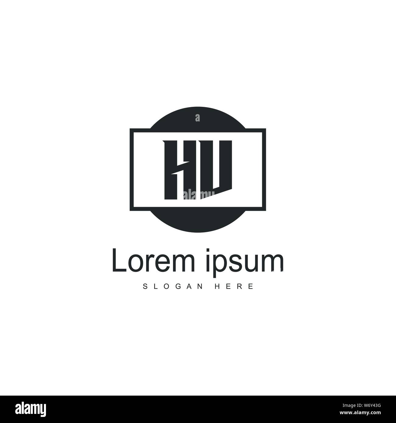Initial HV logo template with modern frame. Minimalist HV letter logo ...