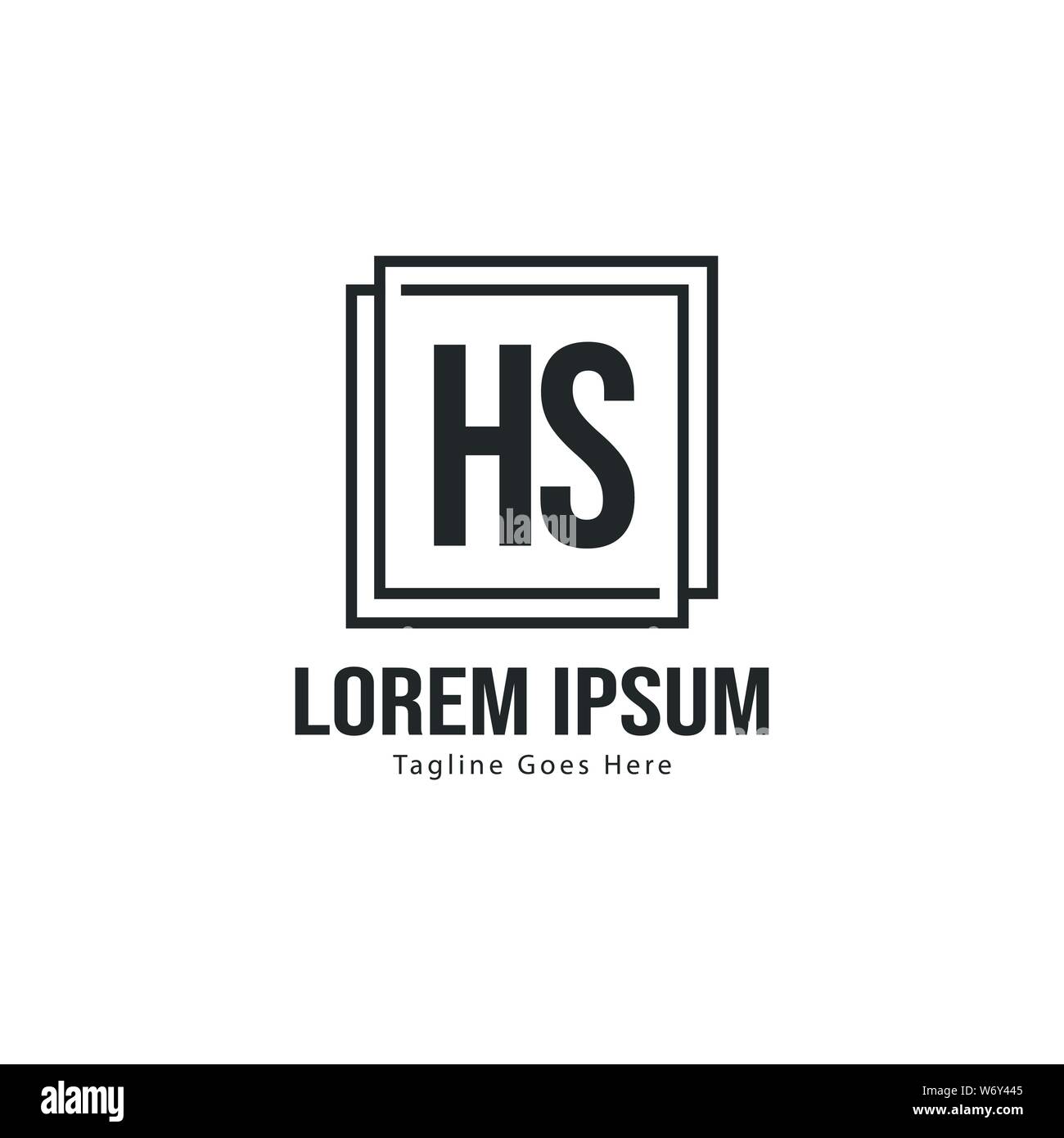 Initial HS logo template with modern frame. Minimalist HS letter logo ...