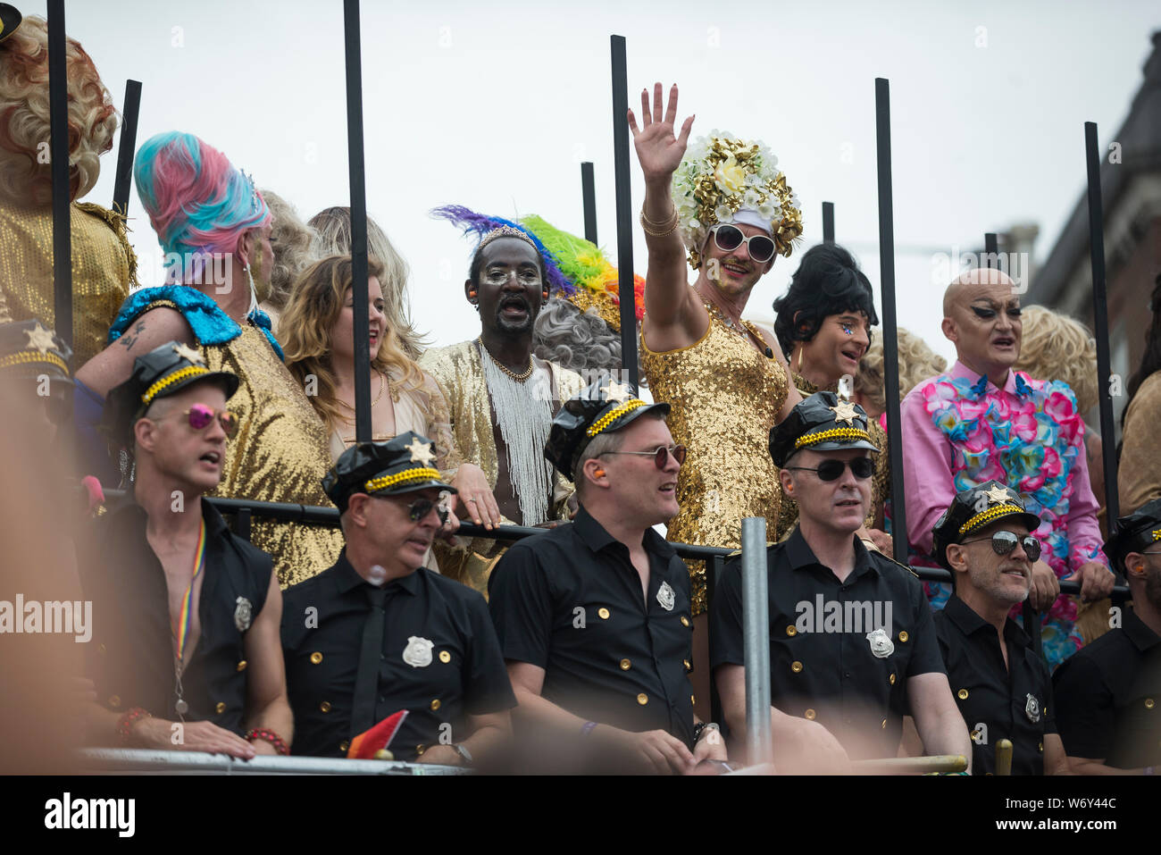 Brighton, UK, 3rd August 2019. The Brighton & Hove Pride parade floats ...