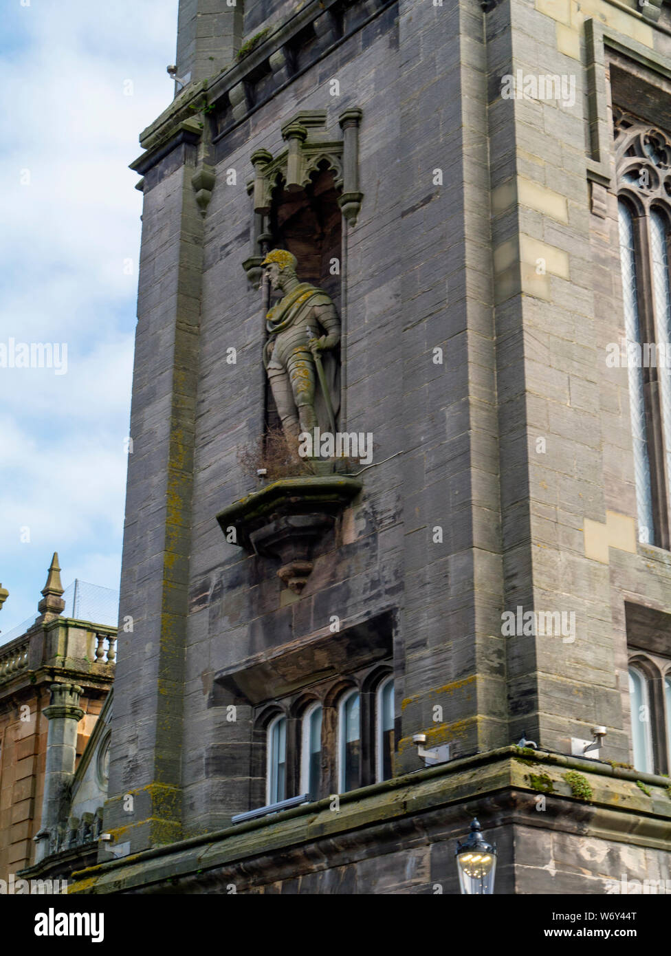 statue of William Wallace on the Wallace Tower, High Street, Ayr,South ...