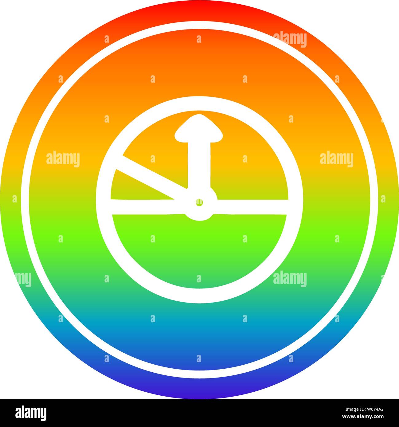 speedometer circular icon with rainbow gradient finish Stock Vector ...