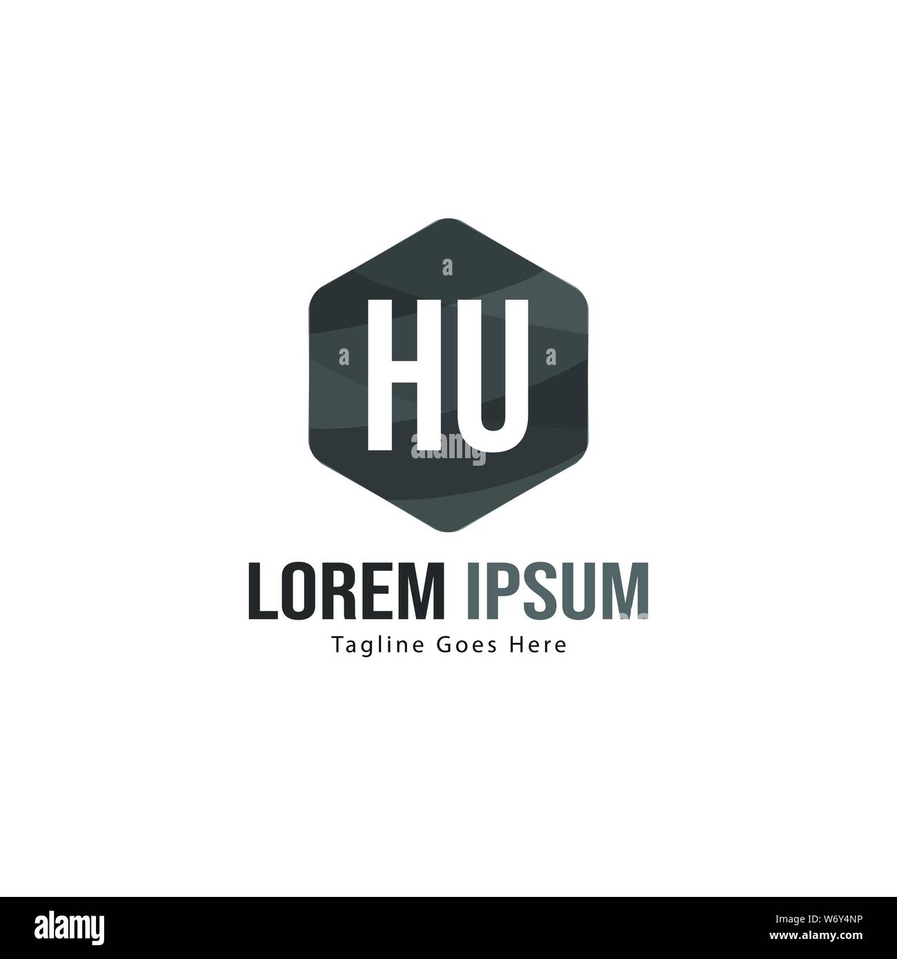 Initial HU logo template with modern frame. Minimalist HU letter logo ...