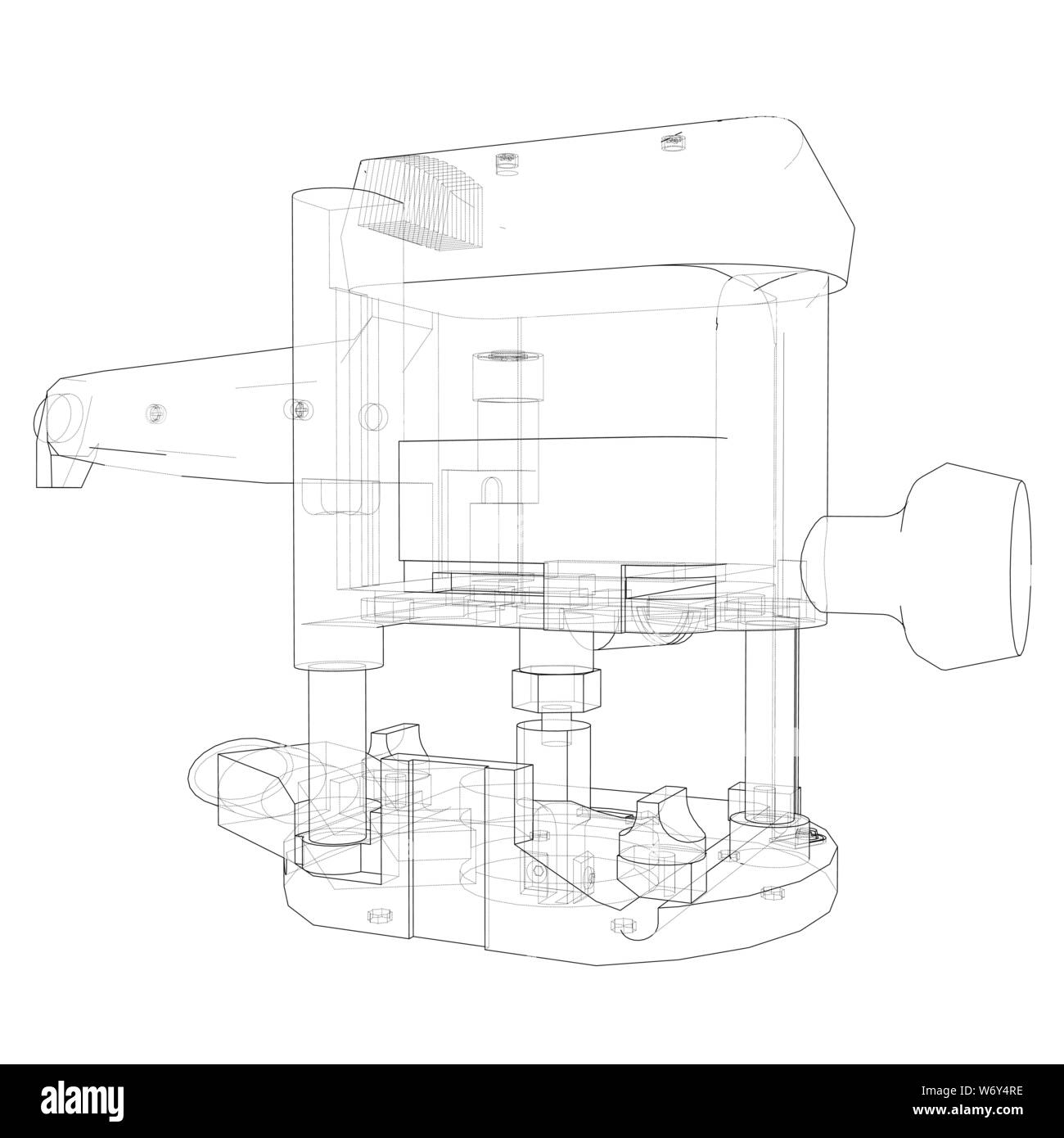 Outline milling machine. Vector Stock Vector Image & Art - Alamy