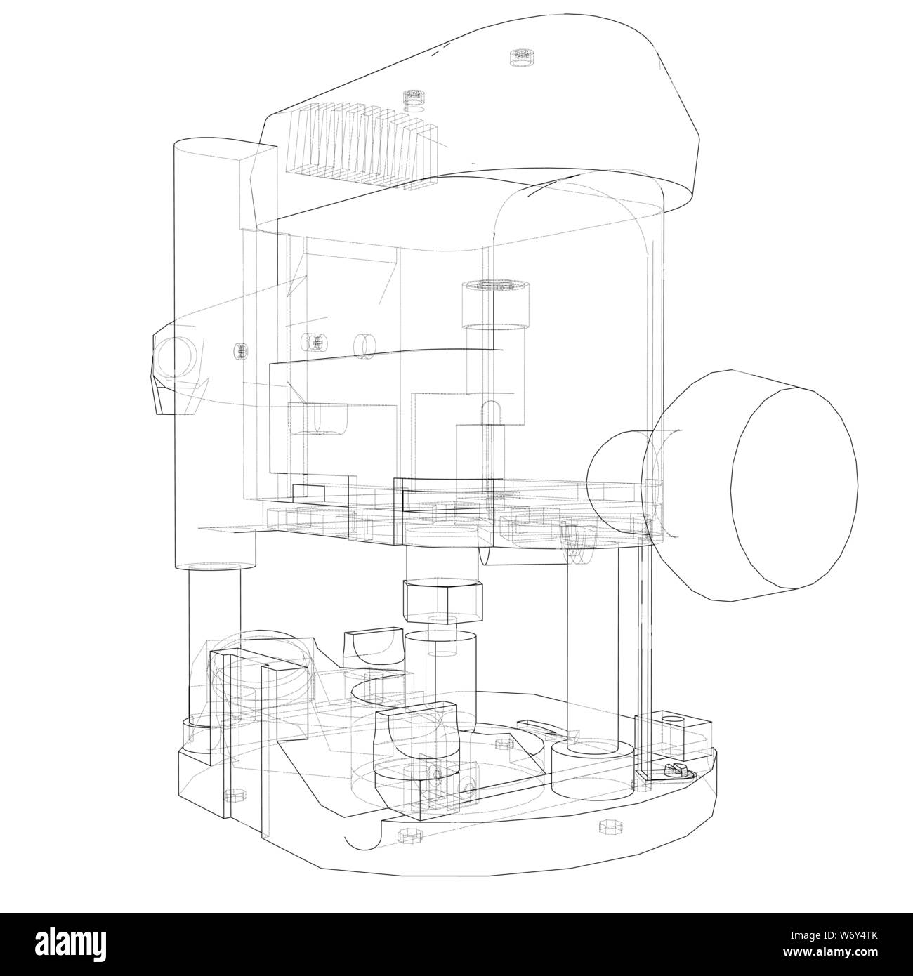 Outline milling machine. Vector Stock Vector Image & Art - Alamy