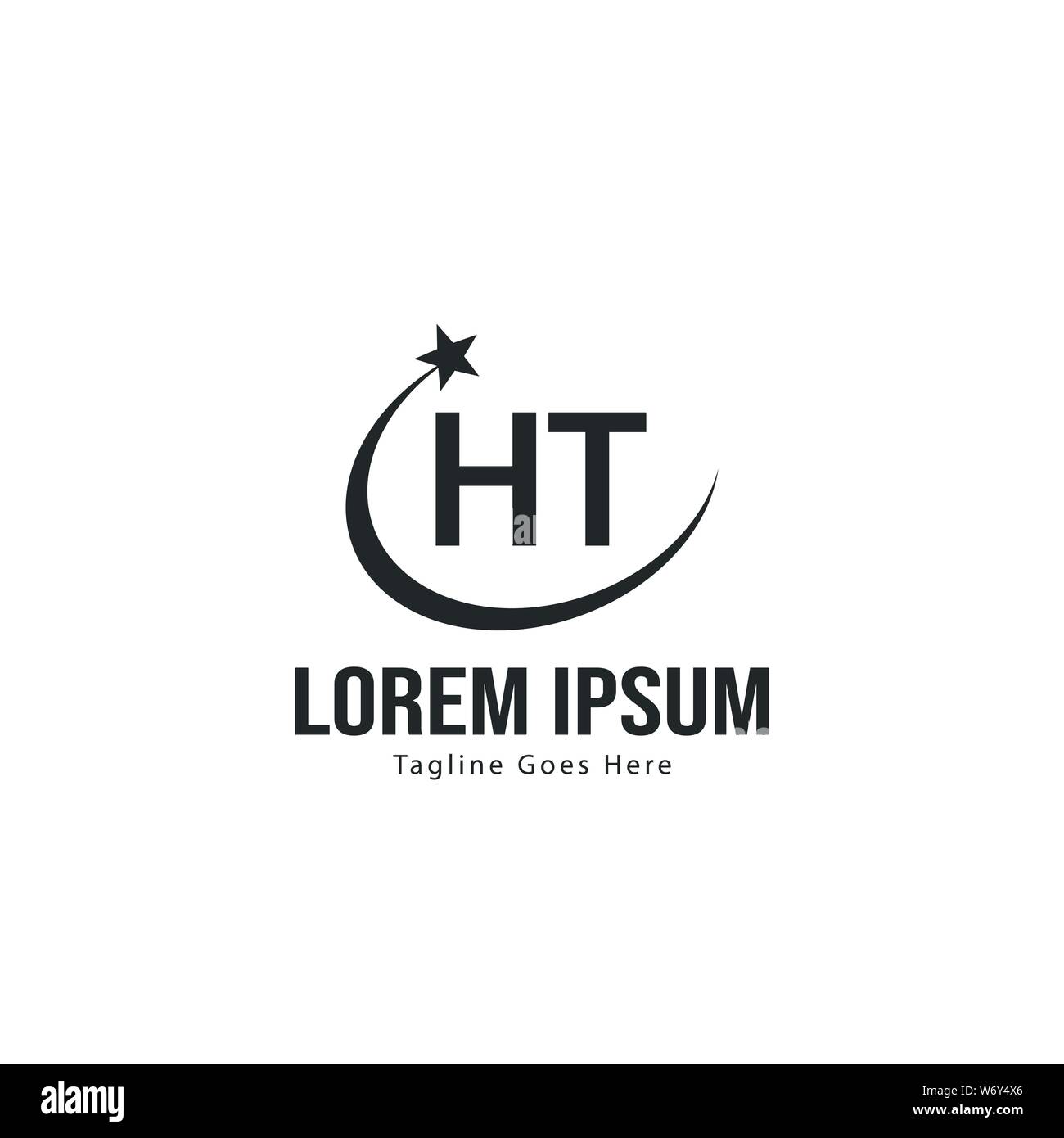 Initial HT logo template with modern frame. Minimalist HT letter logo ...