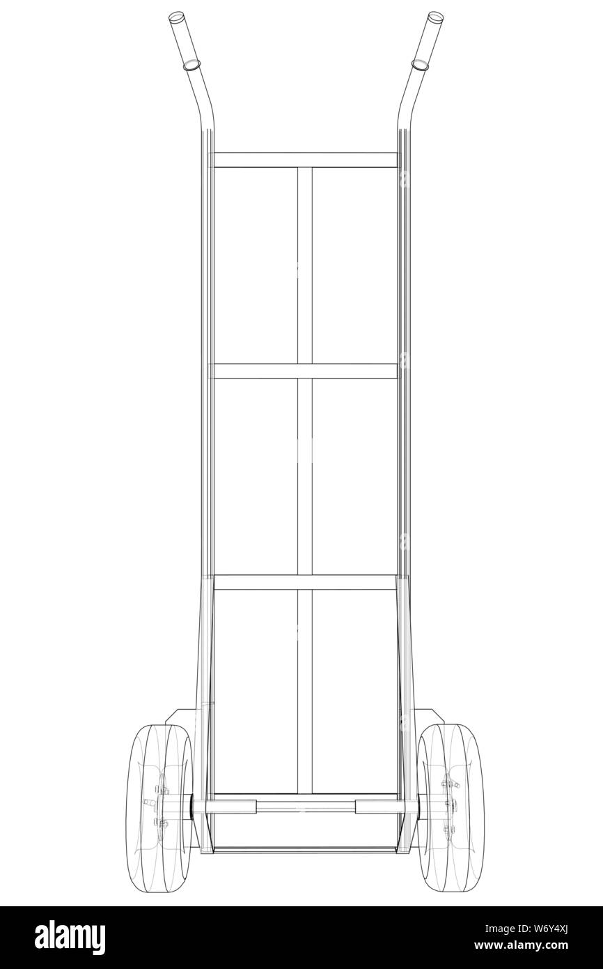 Outline delivery trolley or hand truck. Vector Stock Vector Image & Art ...