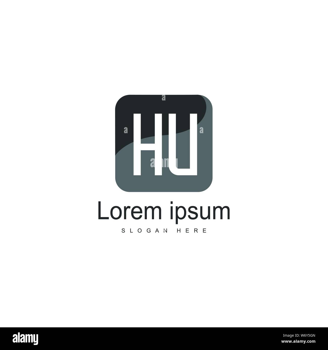 Initial HU logo template with modern frame. Minimalist HU letter logo ...