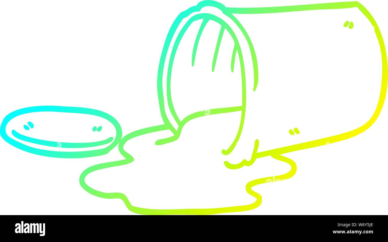 cold gradient line drawing of a cartoon of spilt food Stock Vector ...