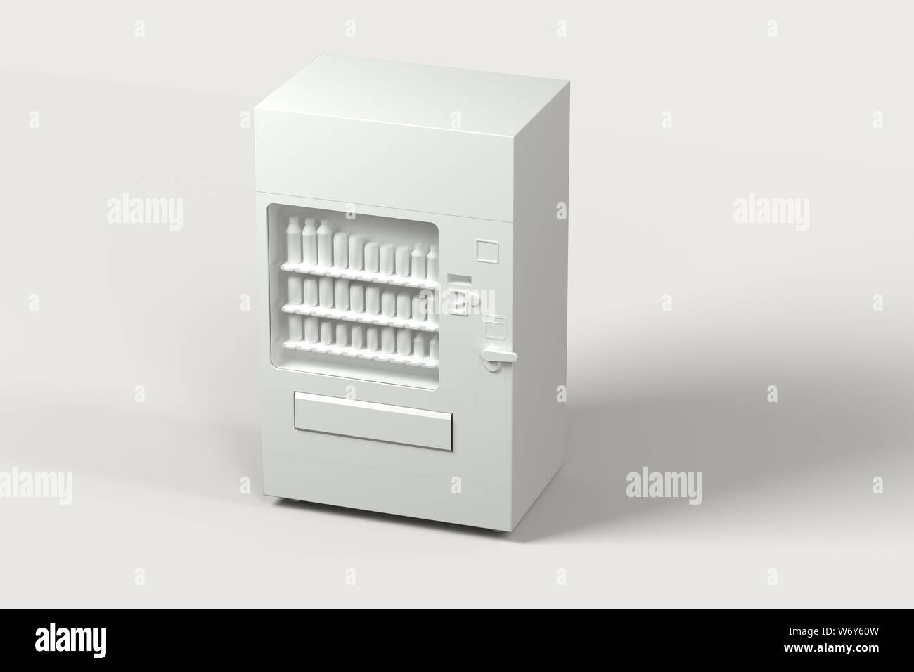 The white model of vending machine with white background, 3d rendering ...