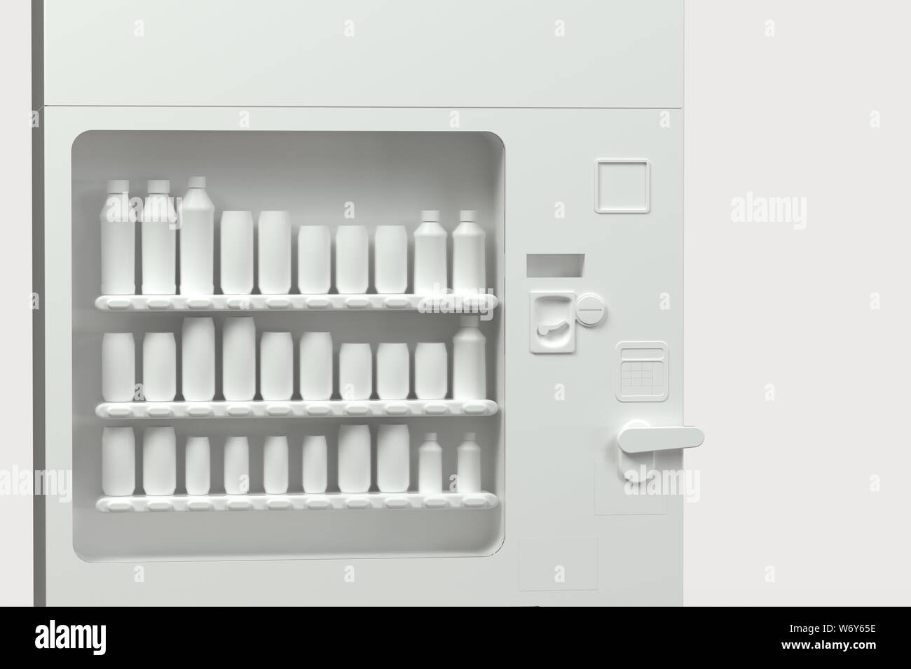 The white model of vending machine with white background, 3d rendering ...