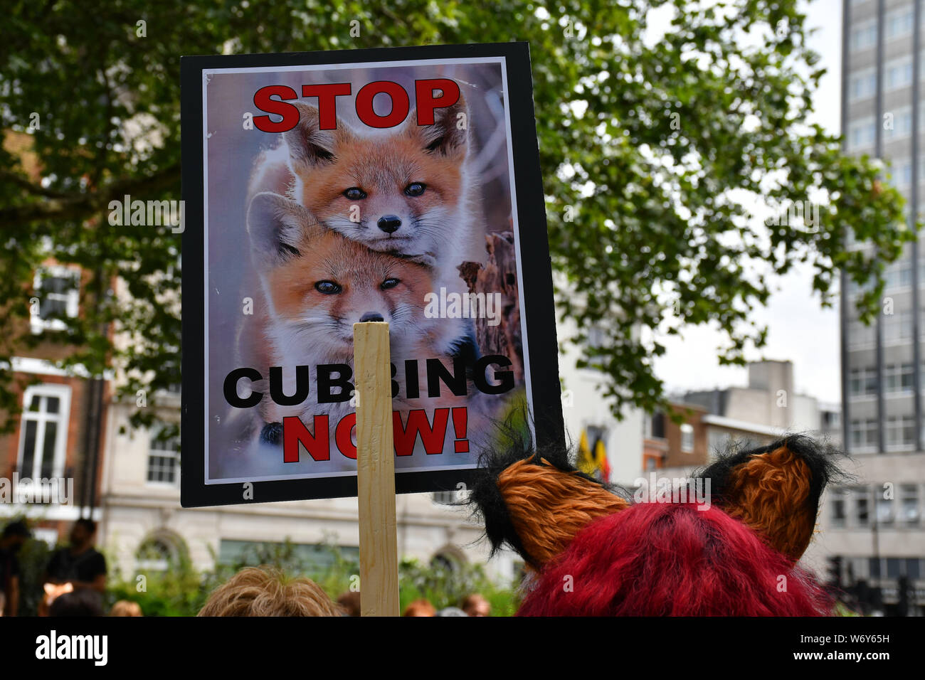 3 August 2019, London, UK. Hundreds march to Stop The Cubbing March is ...