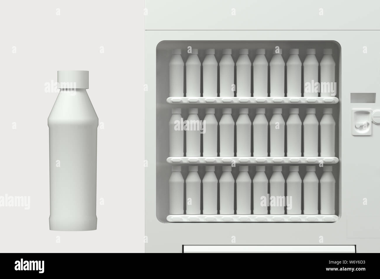 The white model of vending machine with white background, 3d rendering ...