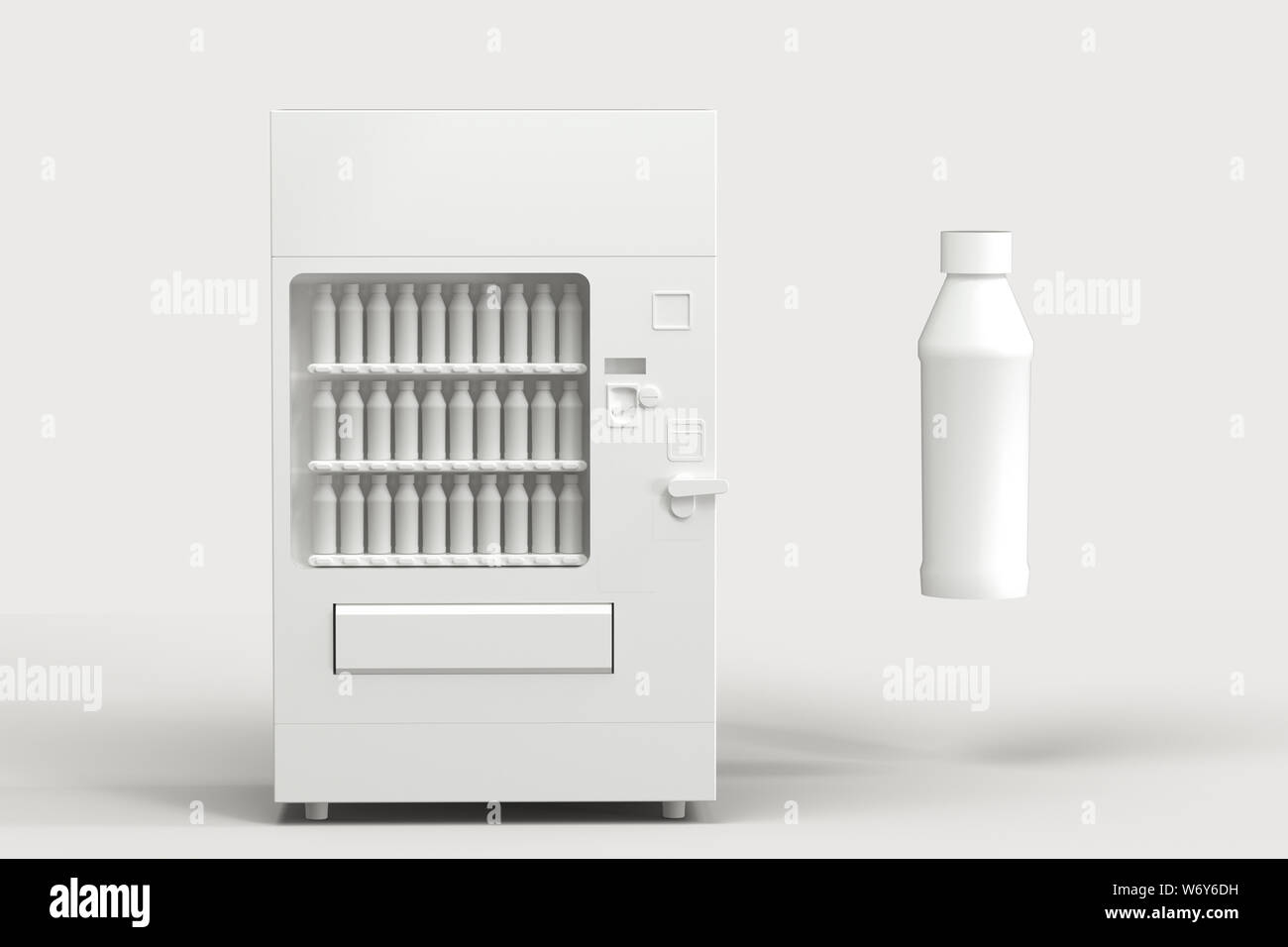 The white model of vending machine with white background, 3d rendering ...