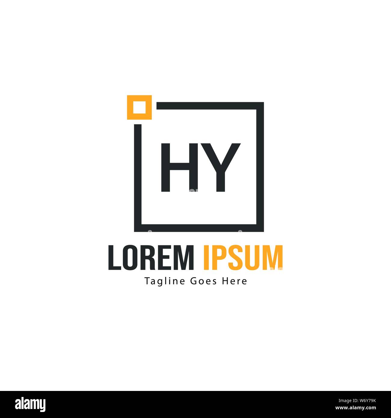 Initial HY logo template with modern frame. Minimalist HY letter logo ...