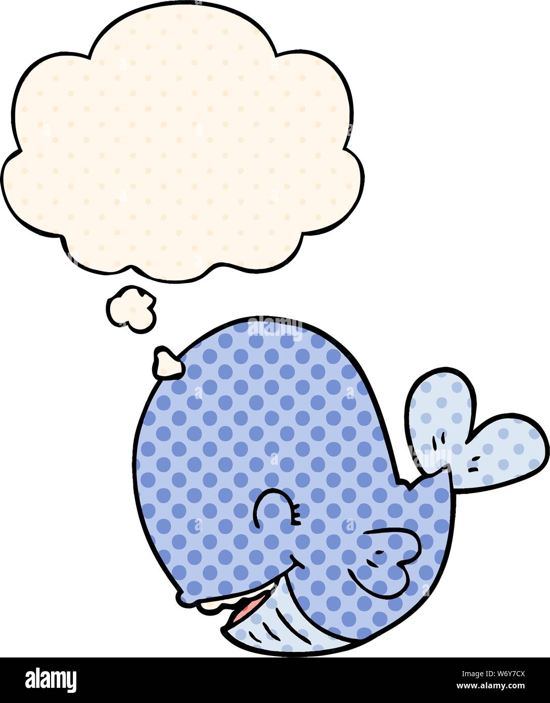 cartoon whale with thought bubble in comic book style Stock Vector ...