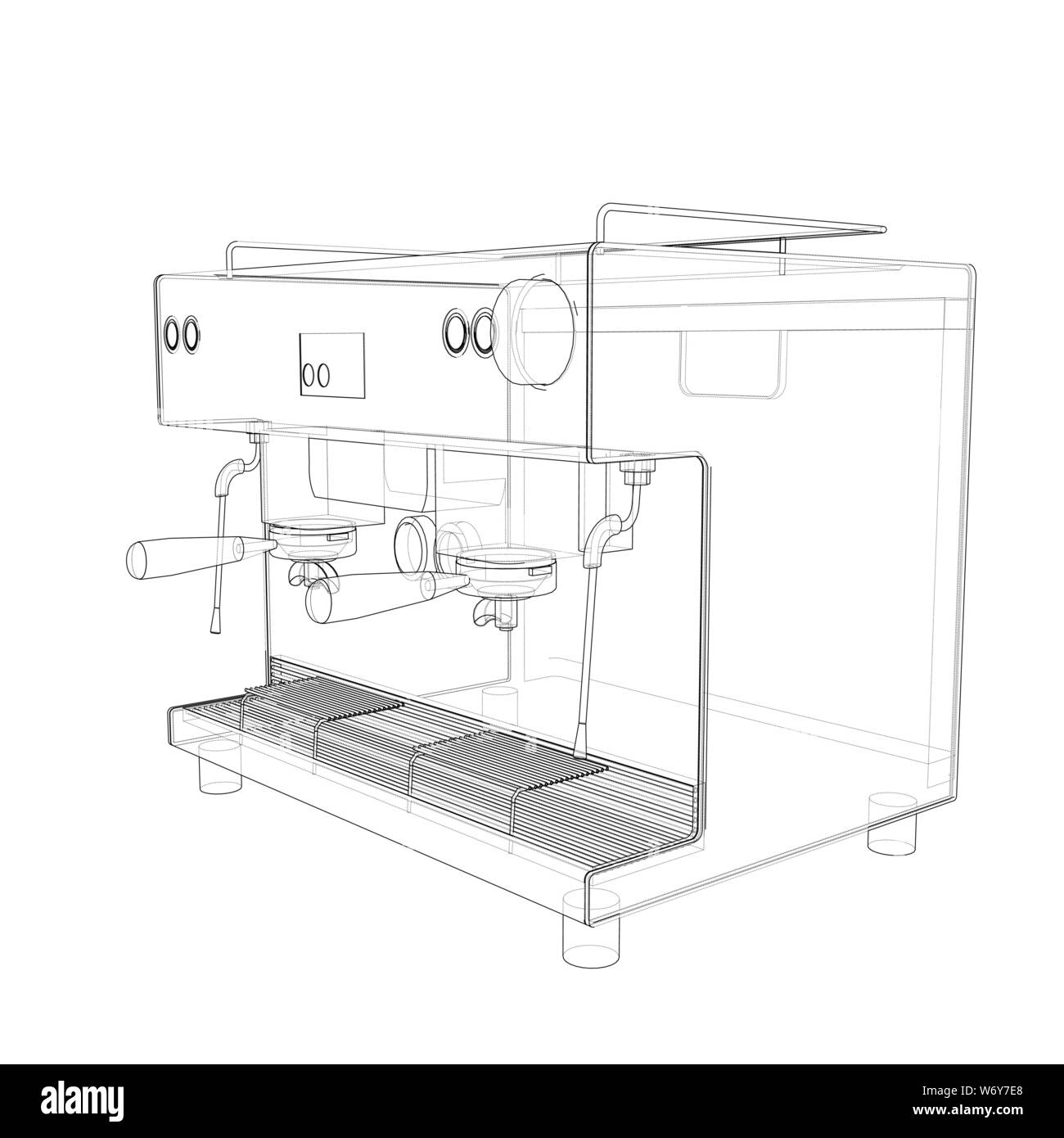 Outline coffee machine. Vector Stock Vector Image & Art - Alamy