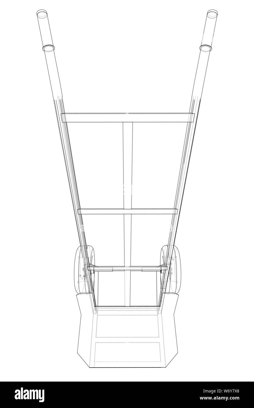 Outline delivery trolley or hand truck. Vector Stock Vector Image & Art ...