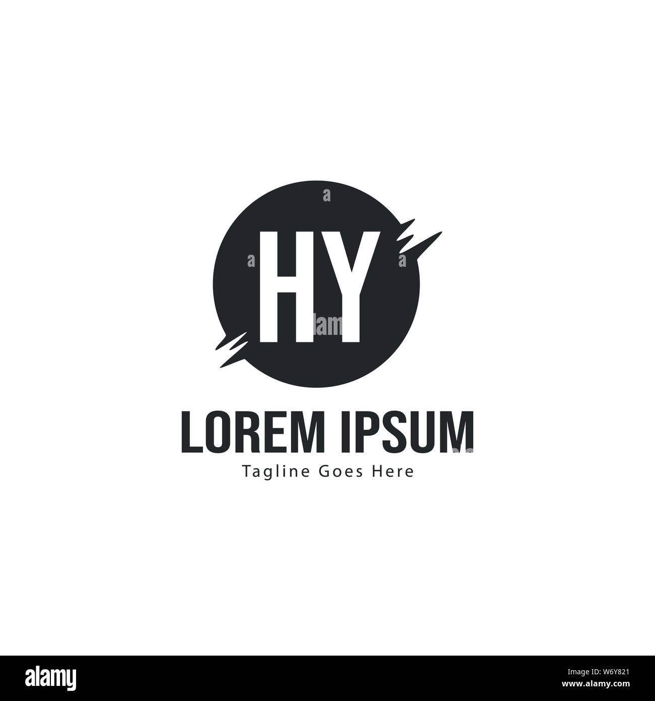 Initial HY logo template with modern frame. Minimalist HY letter logo ...