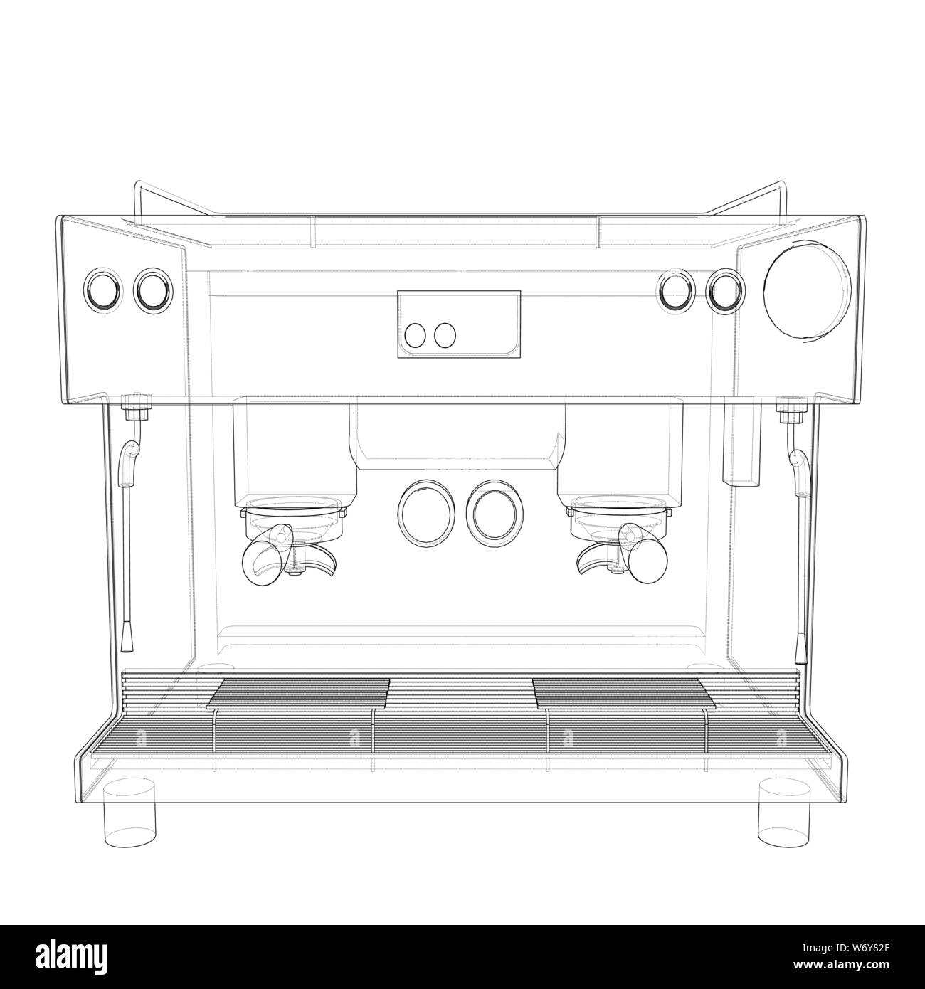 Outline coffee machine. Vector Stock Vector Image & Art - Alamy