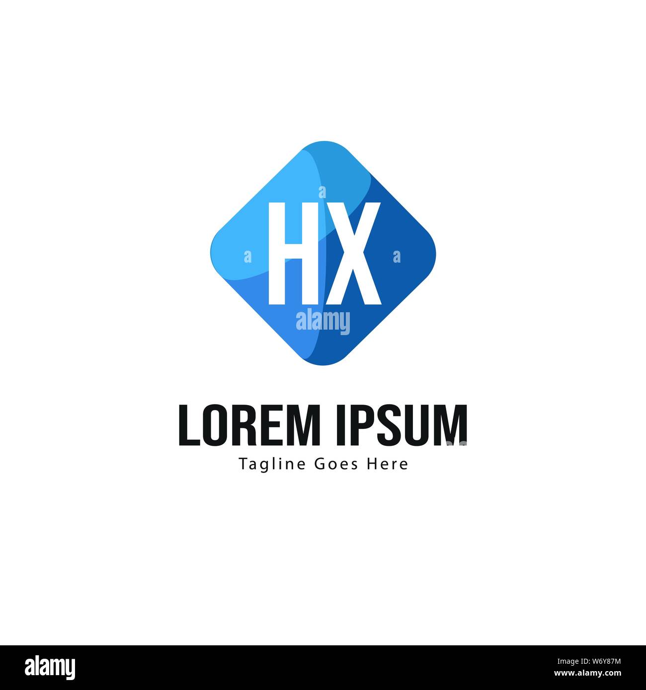 Initial HX logo template with modern frame. Minimalist HX letter logo ...