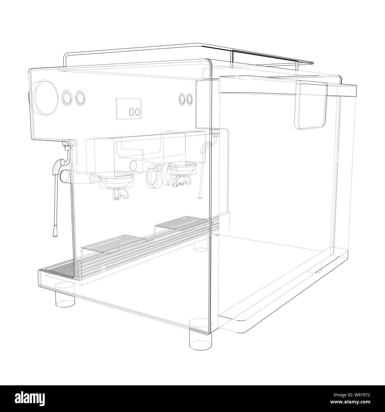 Outline coffee machine. Vector Stock Vector Image & Art - Alamy