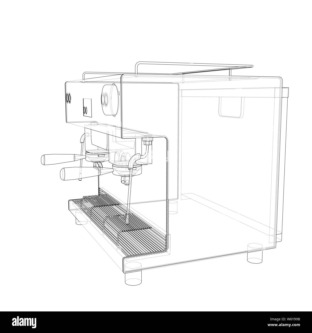 Outline coffee machine. Vector Stock Vector Image & Art - Alamy