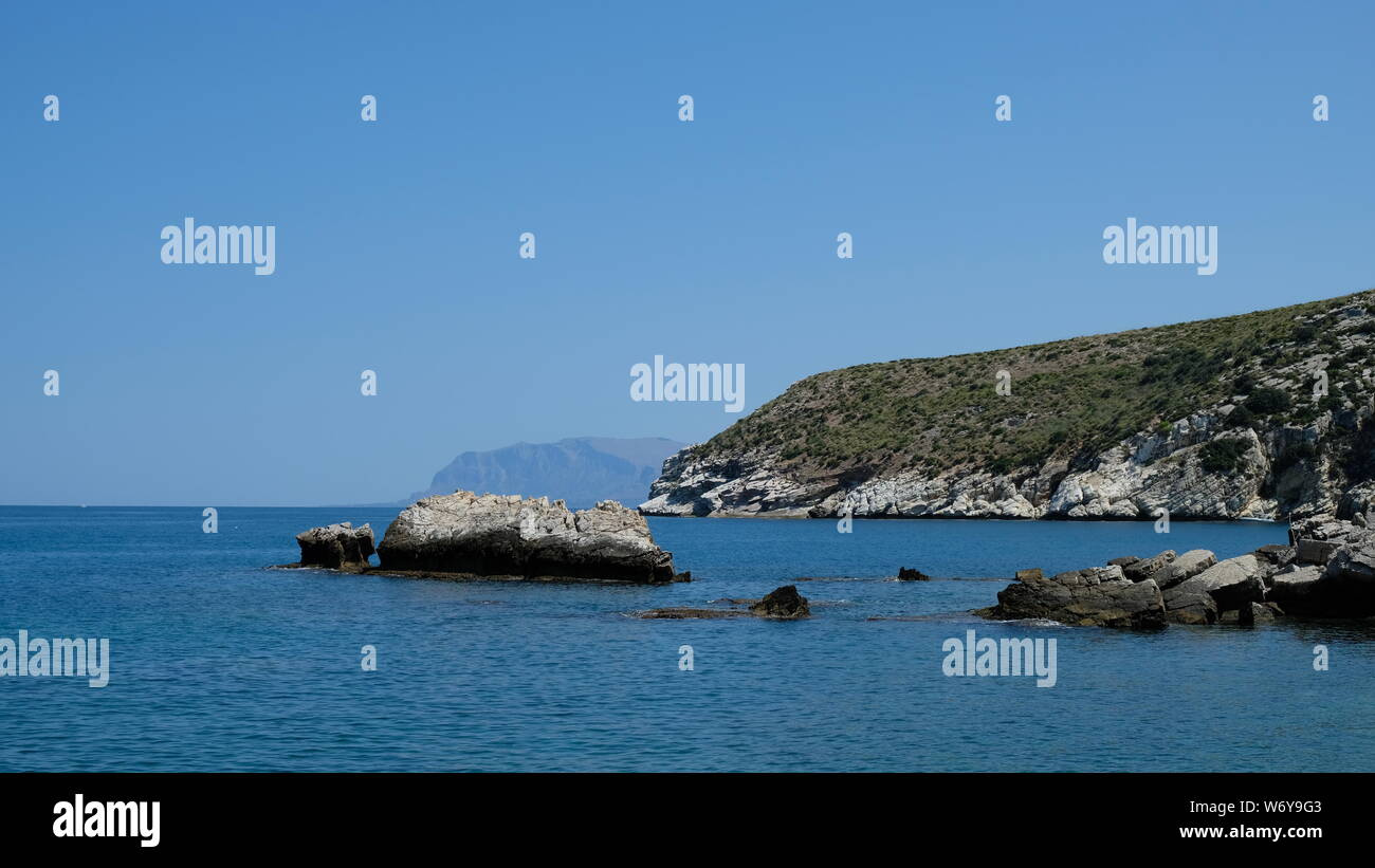 Cala Bianca, Province of Trapani, Sicily. Cala Bianca is a hidden ...