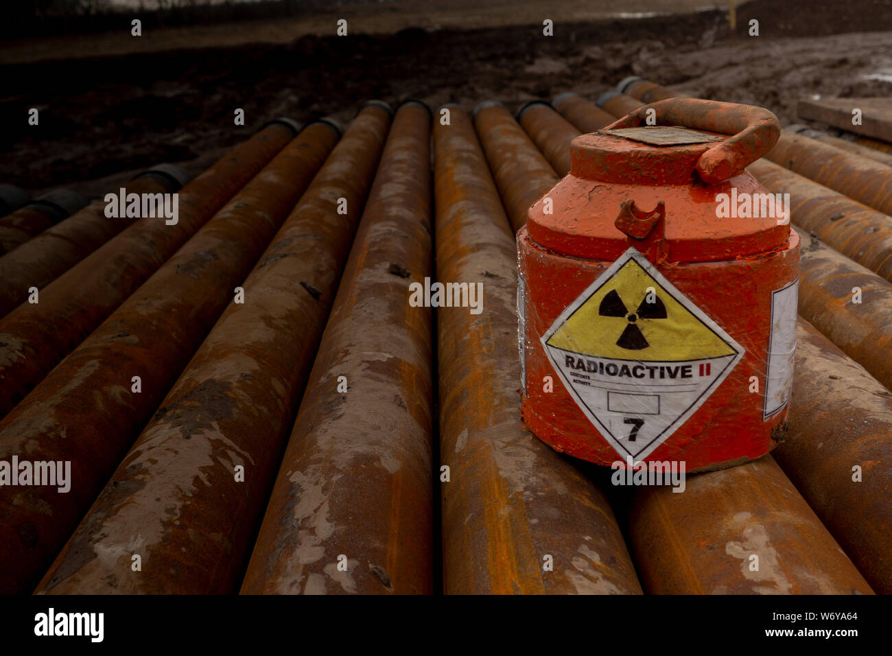 Danger. Radiation contamination grunge zone Stock Photo - Alamy