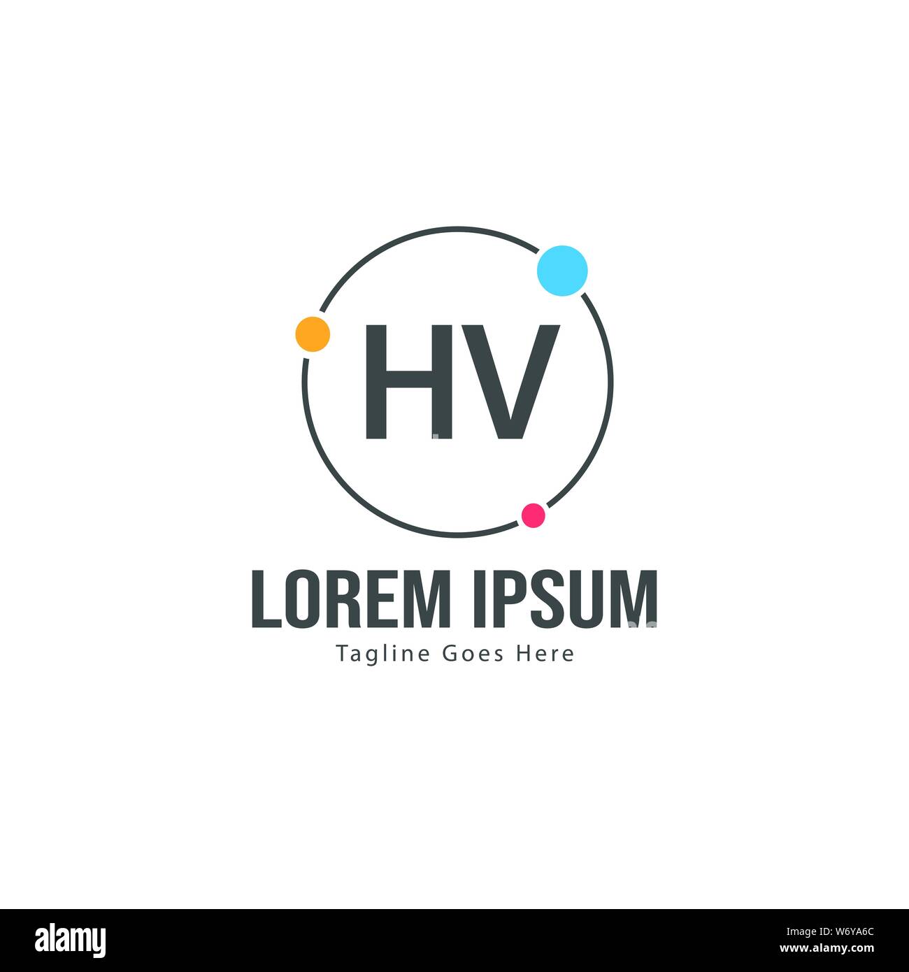 Initial HV logo template with modern frame. Minimalist HV letter logo ...