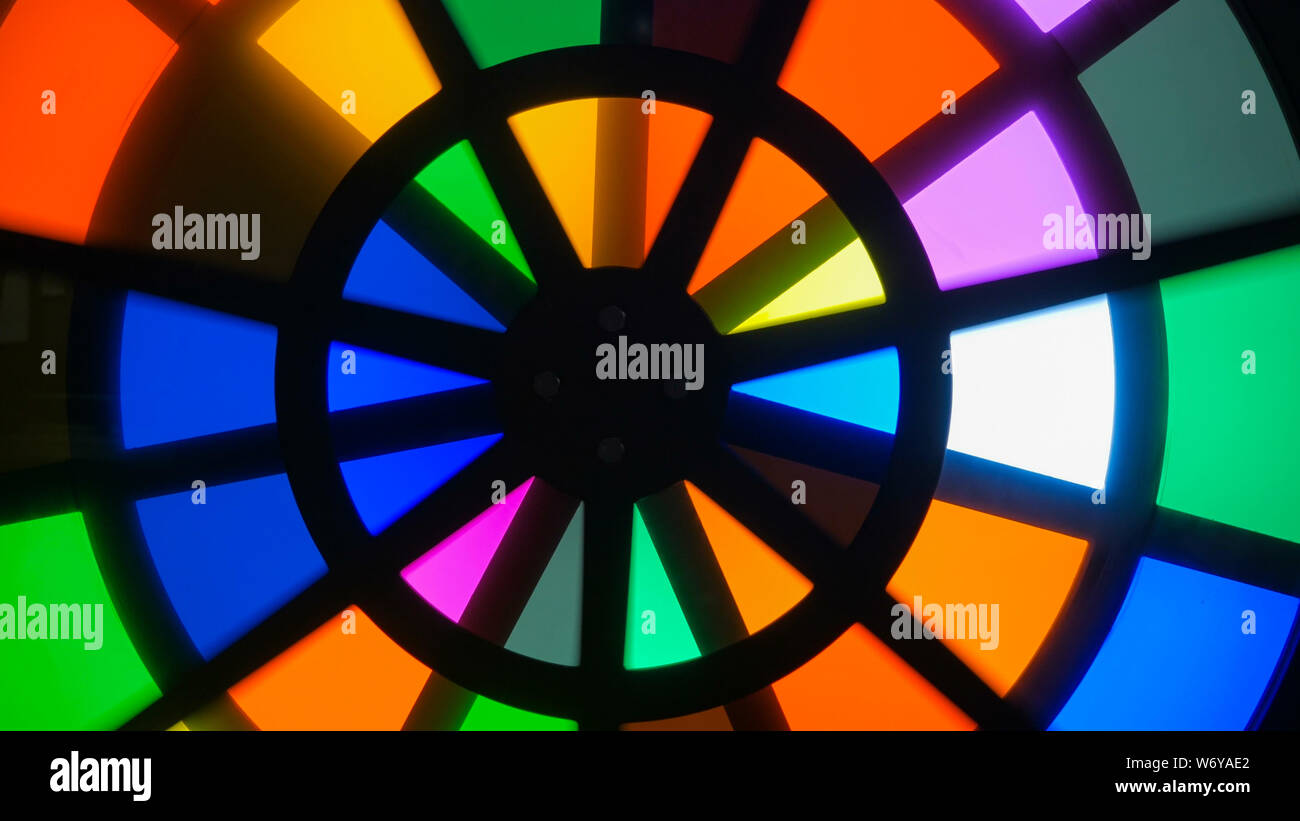 Spinning circles with multicolors glasses Stock Photo - Alamy