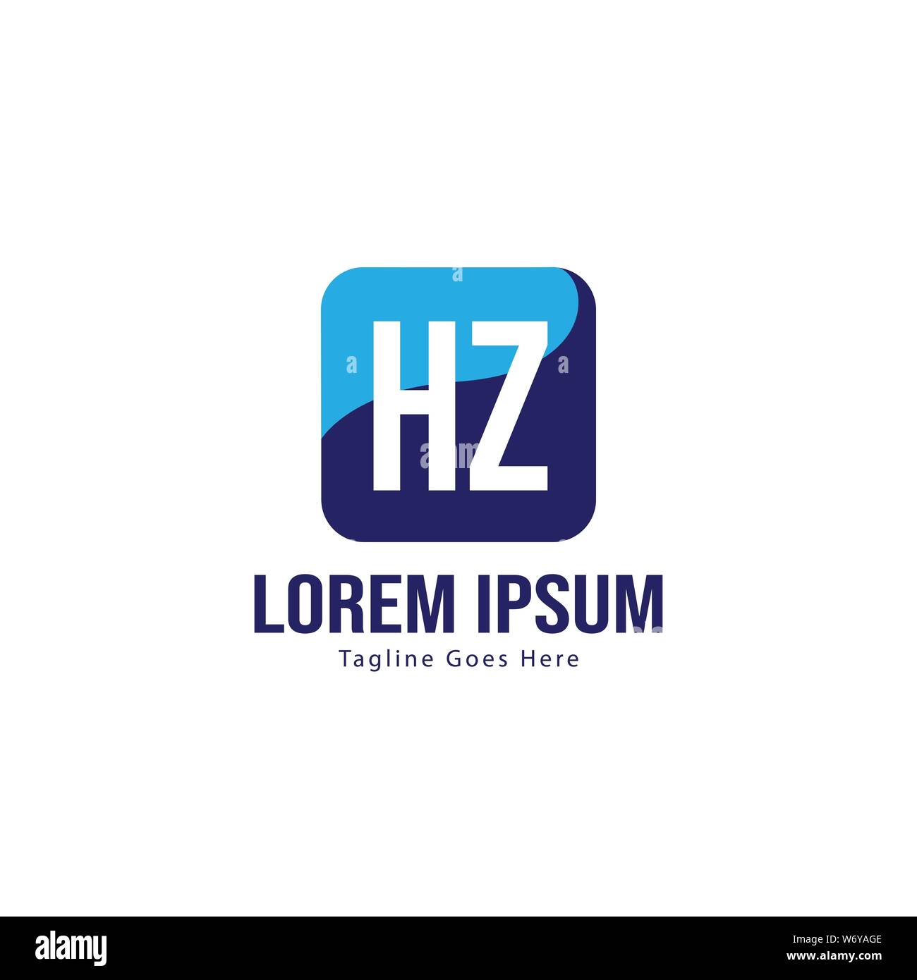 Initial HZ logo template with modern frame. Minimalist HZ letter logo ...