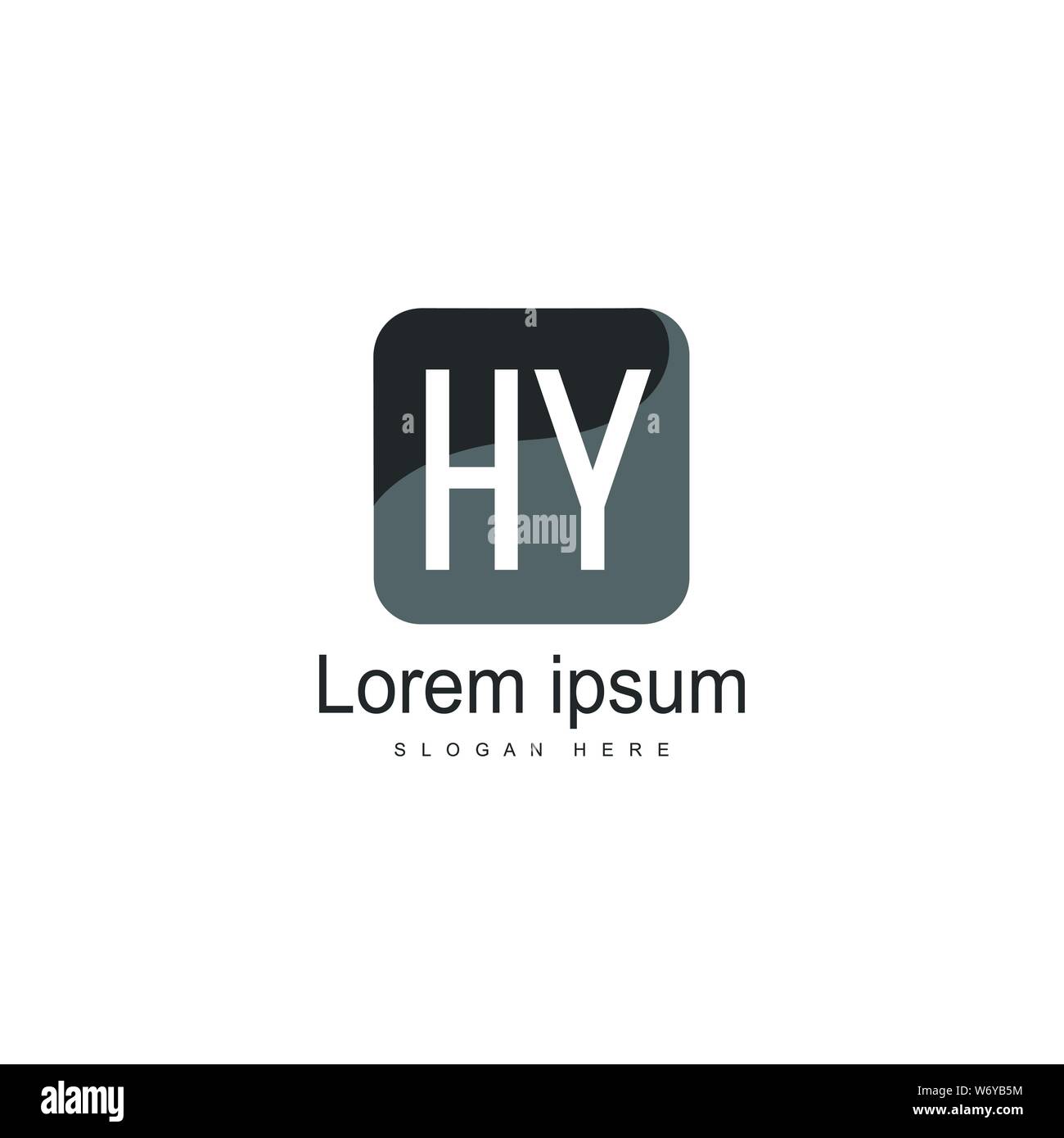 Initial HY logo template with modern frame. Minimalist HY letter logo ...