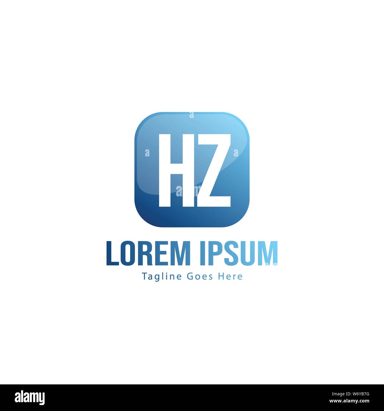 Initial HZ logo template with modern frame. Minimalist HZ letter logo ...