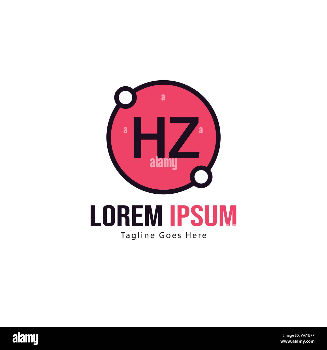 Initial HZ logo template with modern frame. Minimalist HZ letter logo ...